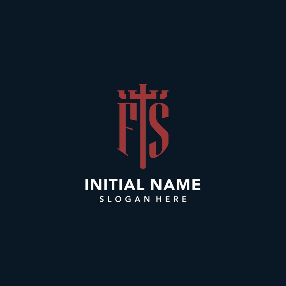 FS initial monogram logos with sword and shield shape design 12780739 ...