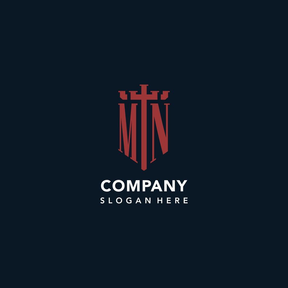 MN initial monogram logos with sword and shield shape design 12780754 Vector Art at Vecteezy