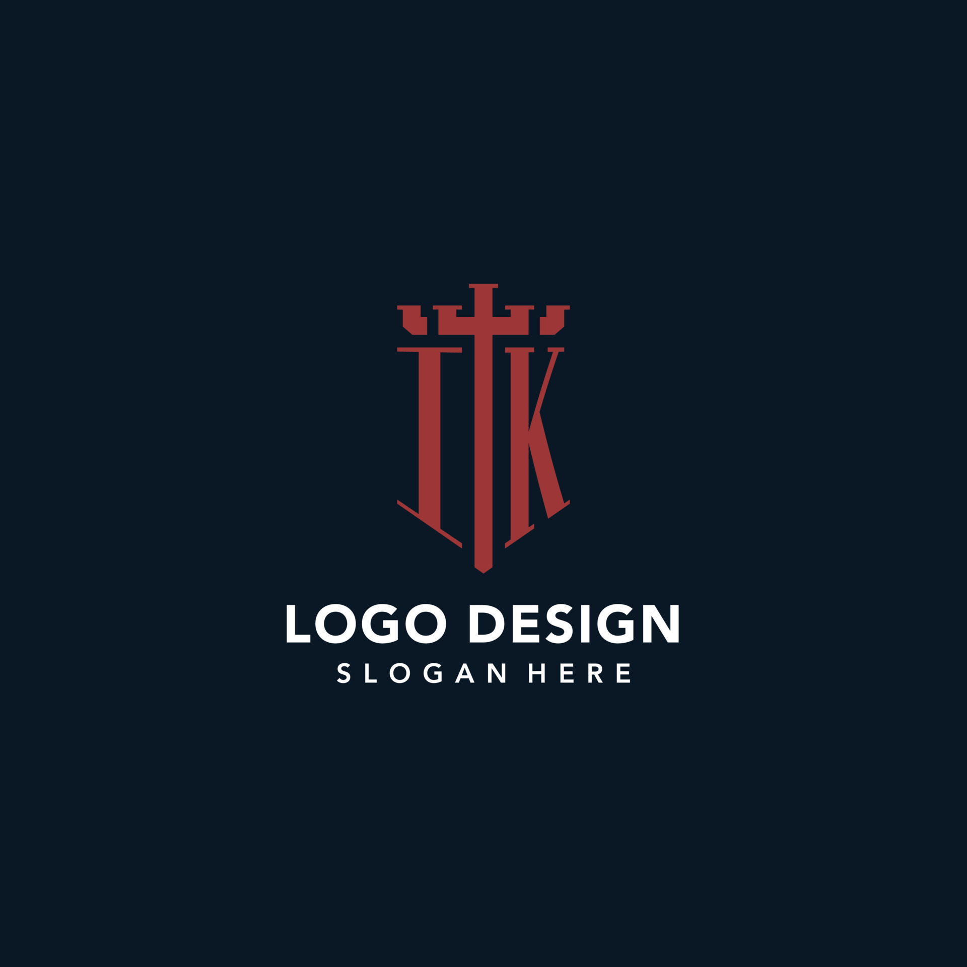 IK initial monogram logos with sword and shield shape design 12780888 Vector Art at Vecteezy