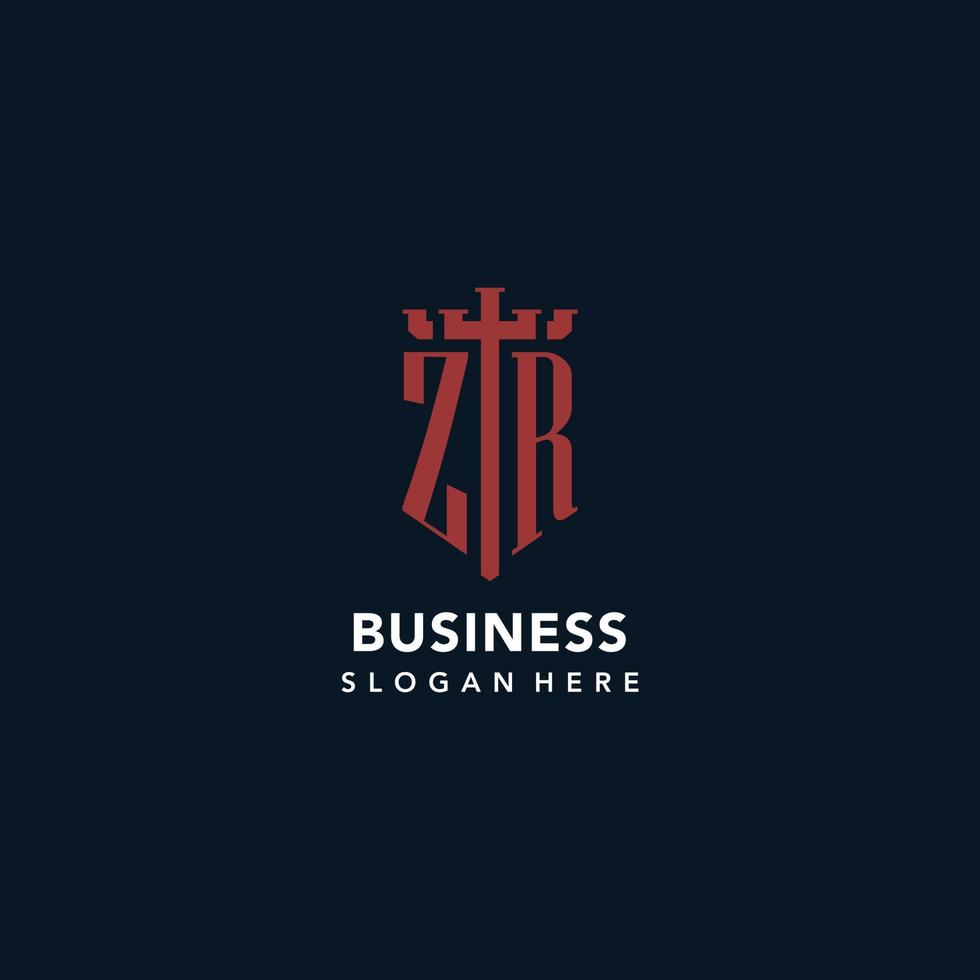 ZR initial monogram logos with sword and shield shape design 12780913 Vector Art at Vecteezy