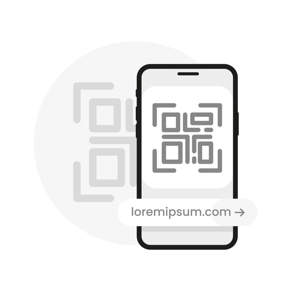 scan qr code to visit website concept illustration flat design vector ...