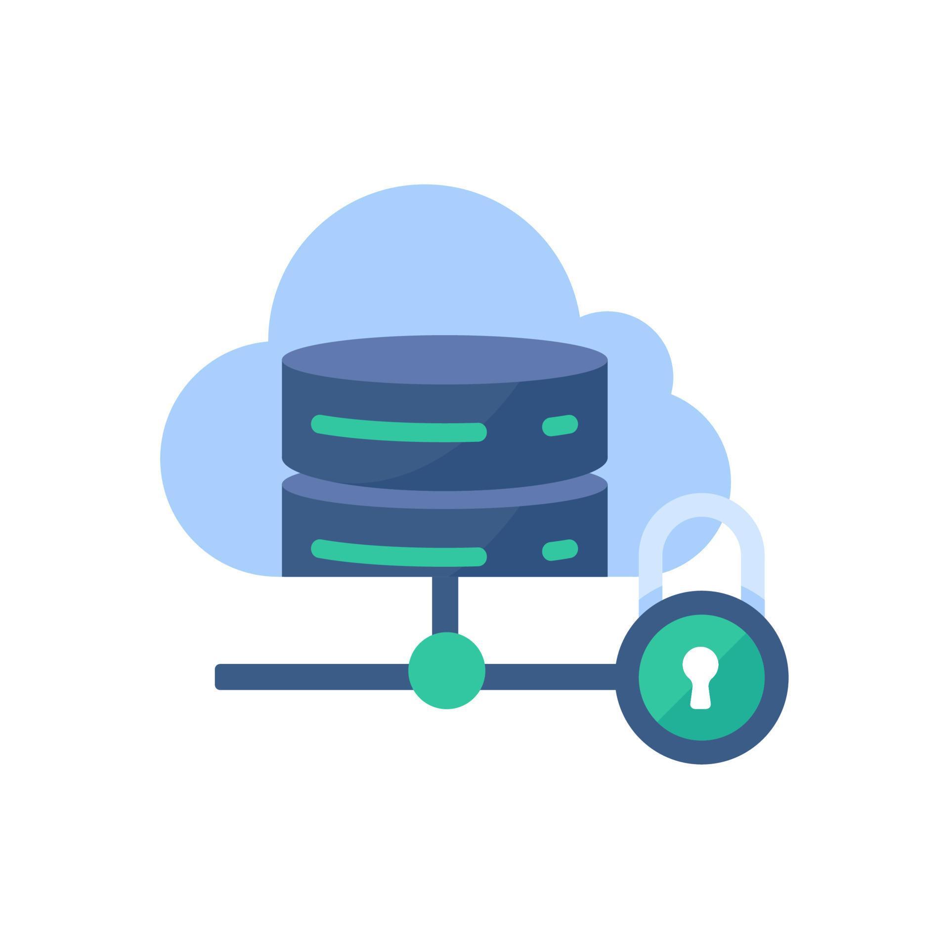 A Database For Storing Large Data In The Cloud Mass Sharing Of Information 12787653 Vector Art