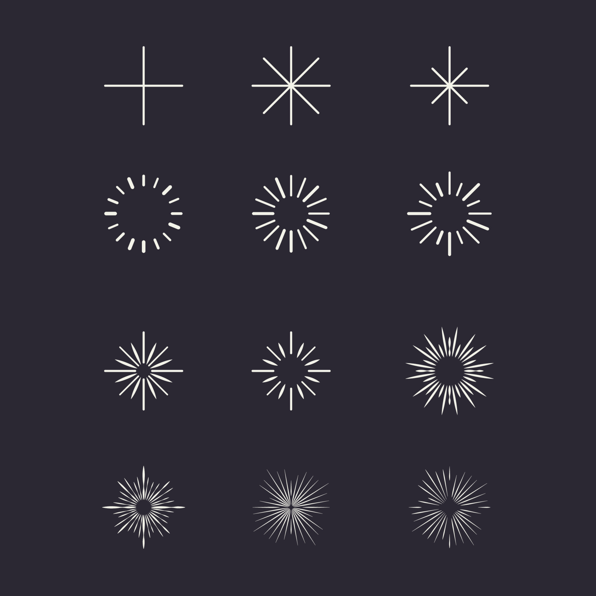 SET OF SPARKLE ELEMENTS FOR DESIGN. 12787955 Vector Art at Vecteezy