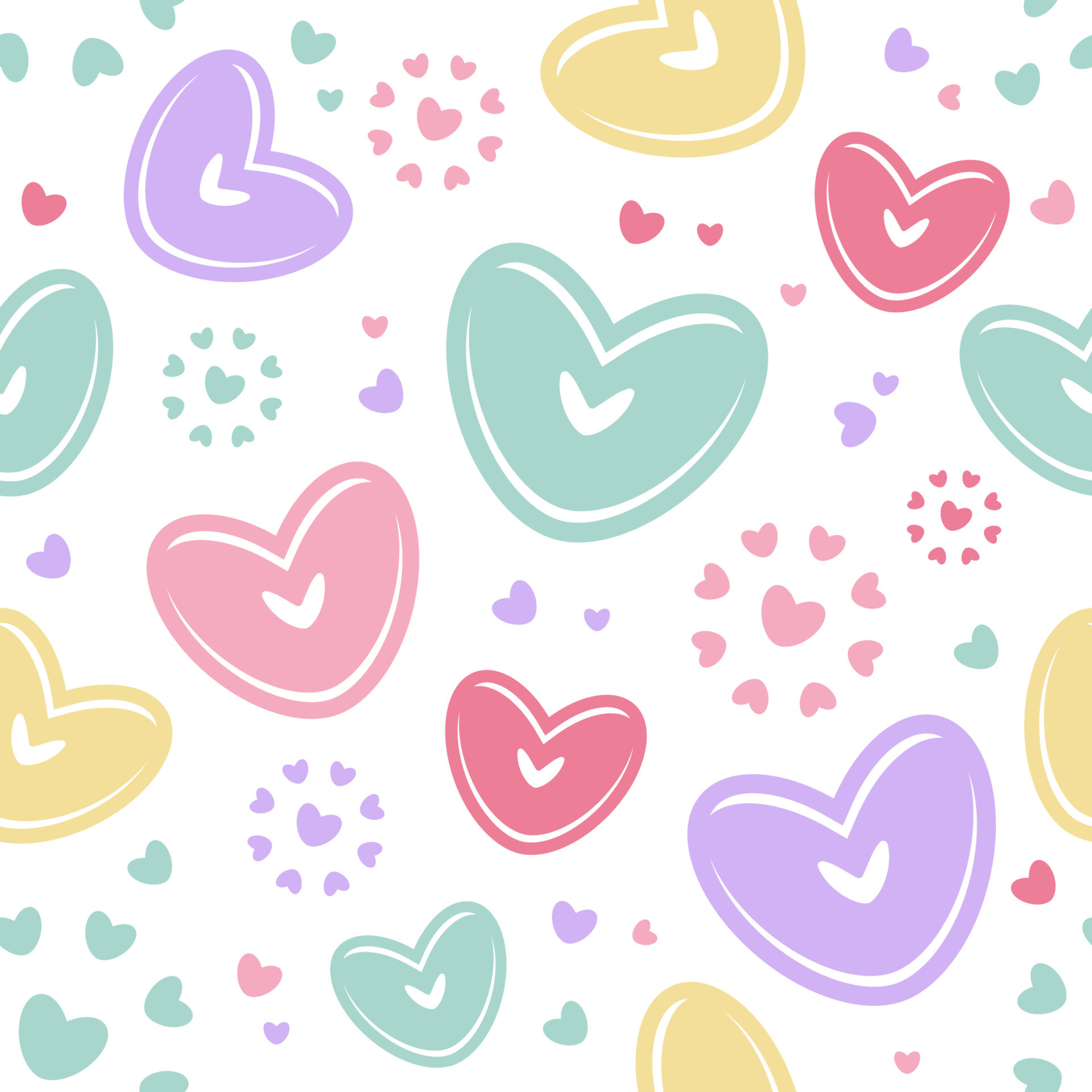 Abstract Heart sweet pastel Seamless Pattern Background, Vector ...