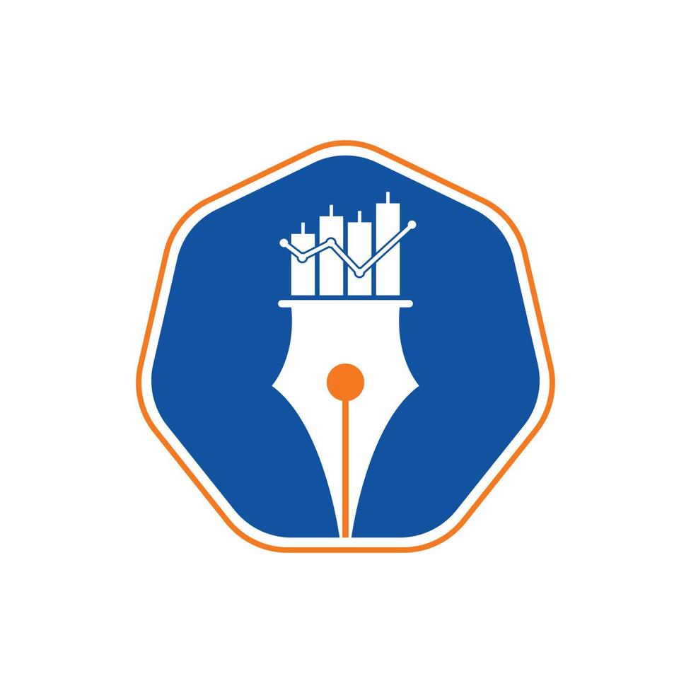 Pen finance logo design icon vector. pen graph or financial education ... Pen finance logo design icon vector. pen graph or financial education ...