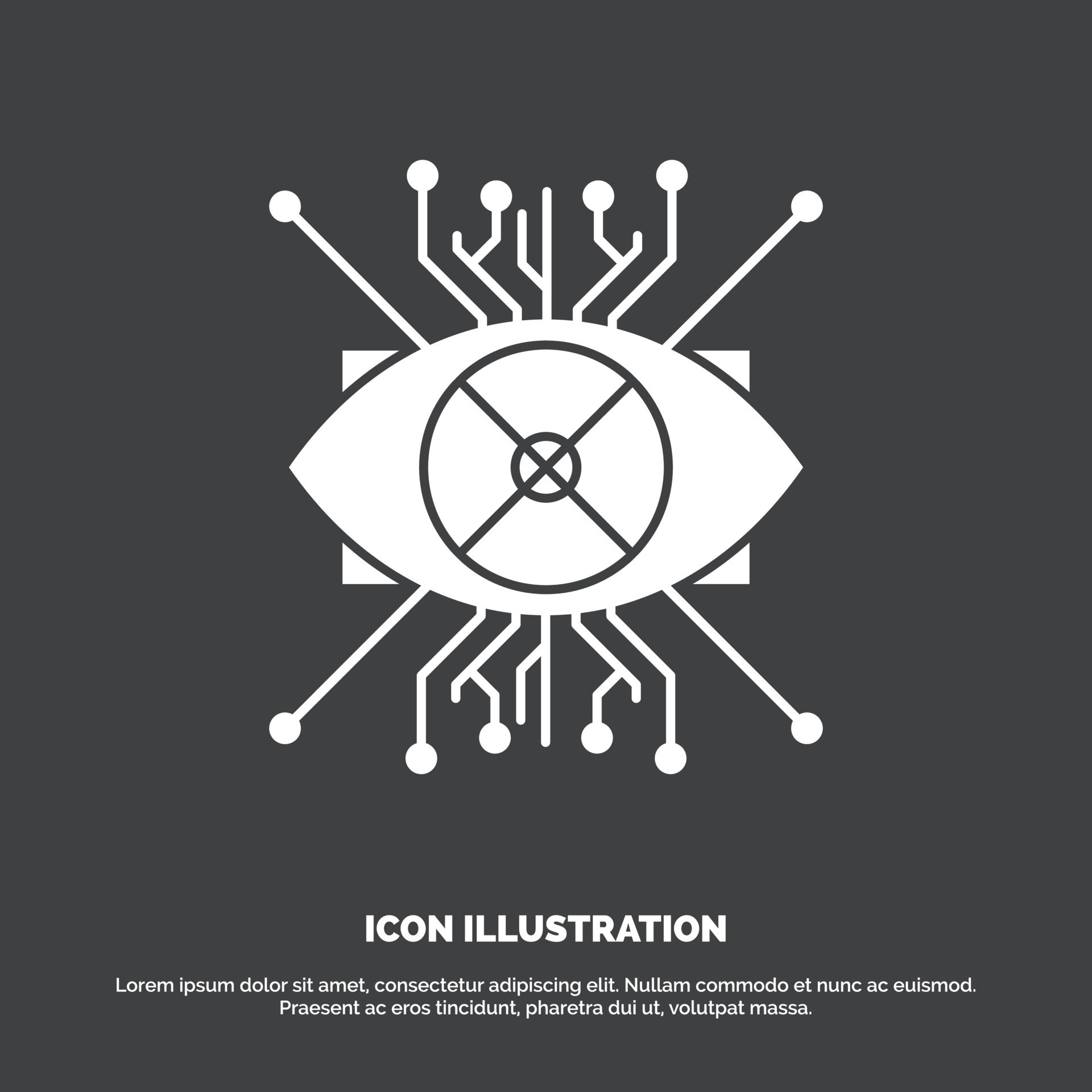 Ar Augmentation Cyber Eye Lens Icon Glyph Vector Symbol For Ui And Ux Website Or Mobile
