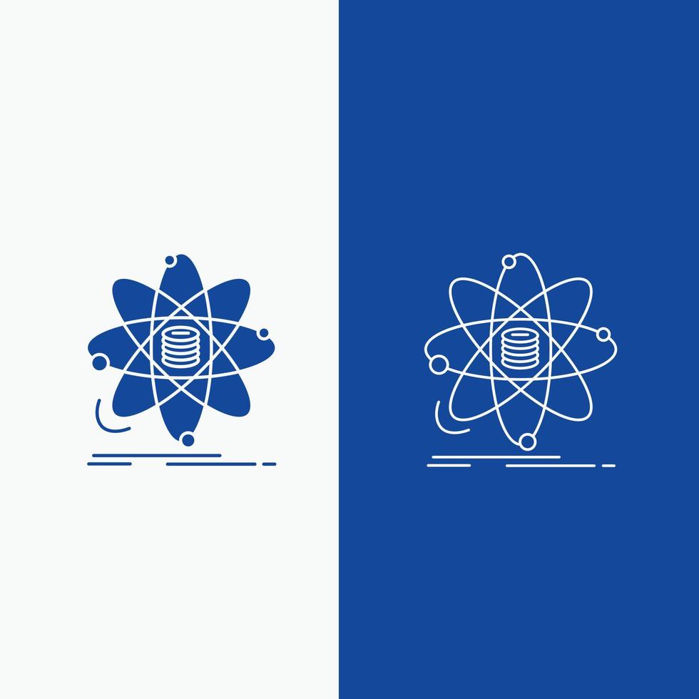 Analysis Data Information Research Science Line And Glyph Web Button In Blue Color Vertical