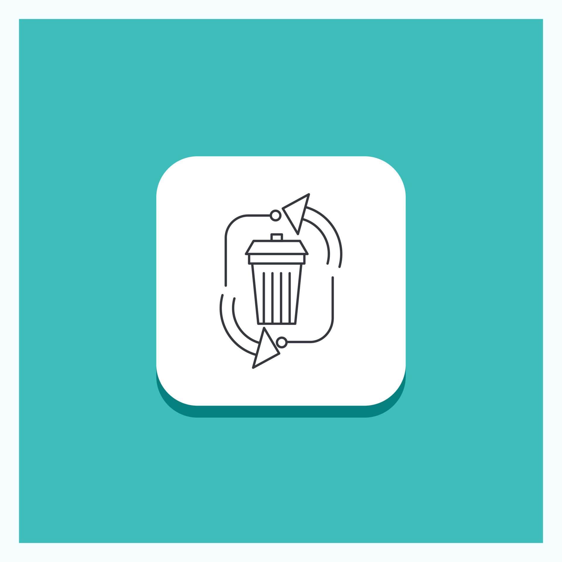 Round Button for waste. disposal. garbage. management. recycle Line ... Round Button for waste. disposal. garbage. management. recycle Line ...