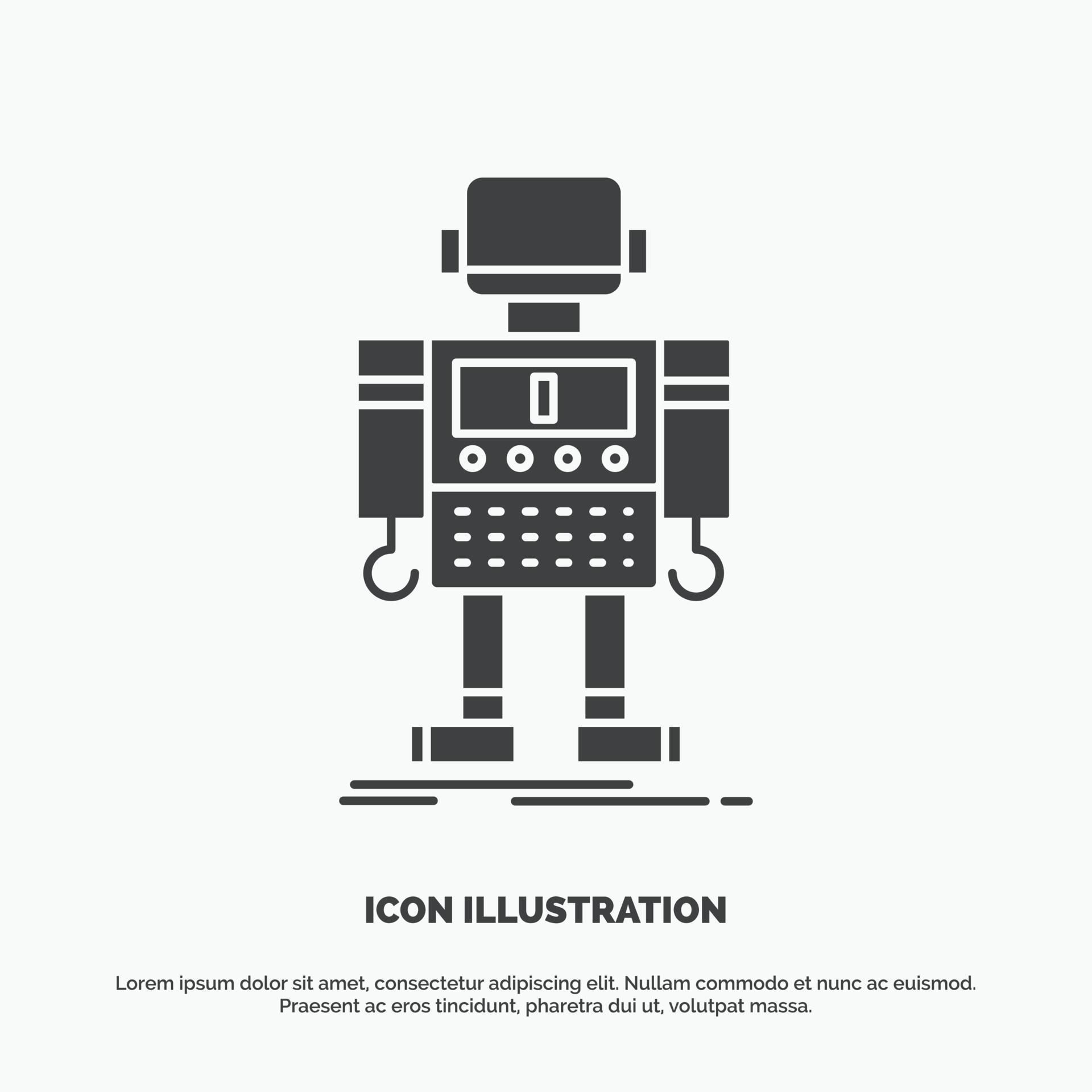 autonomous. machine. robot. robotic. technology Icon. glyph vector gray ...