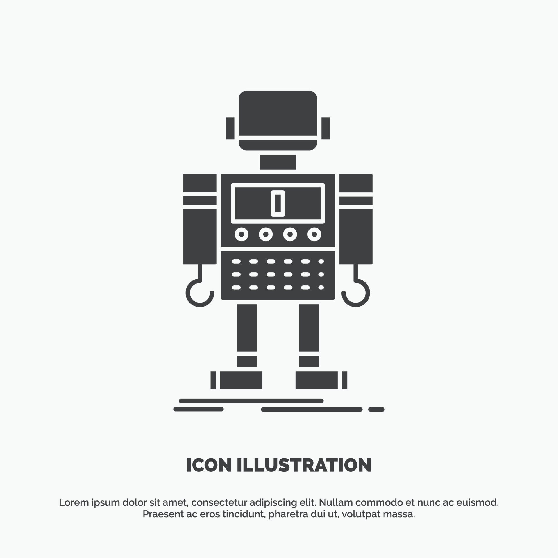 autonomous. machine. robot. robotic. technology Icon. glyph vector gray ...