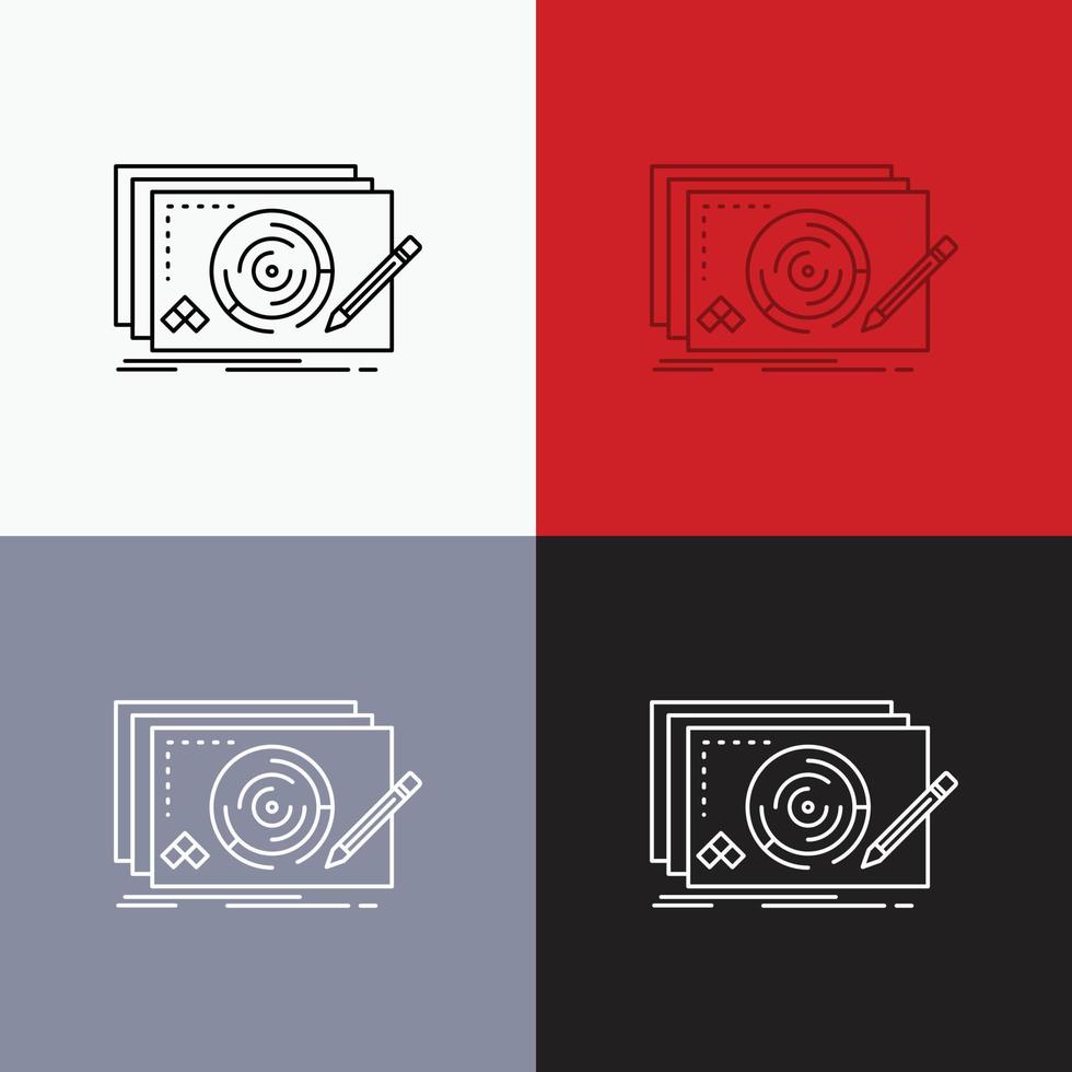 Level. design. new. complete. game Icon Over Various Background. Line style design. designed for ...