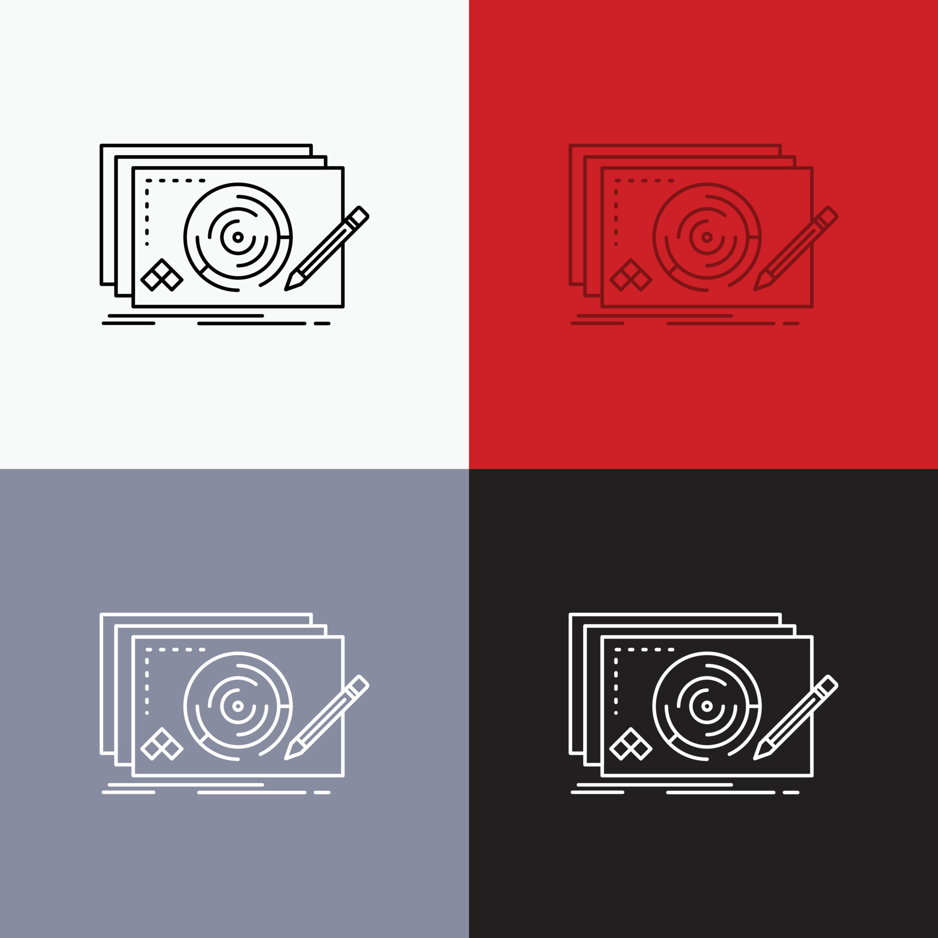 Level. design. new. complete. game Icon Over Various Background. Line ...