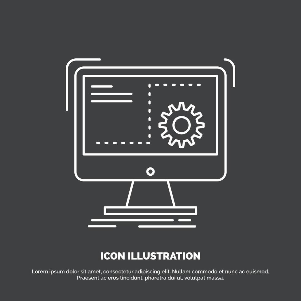 Command. computer. function. process. progress Icon. Line vector symbol for UI and UX. website ...
