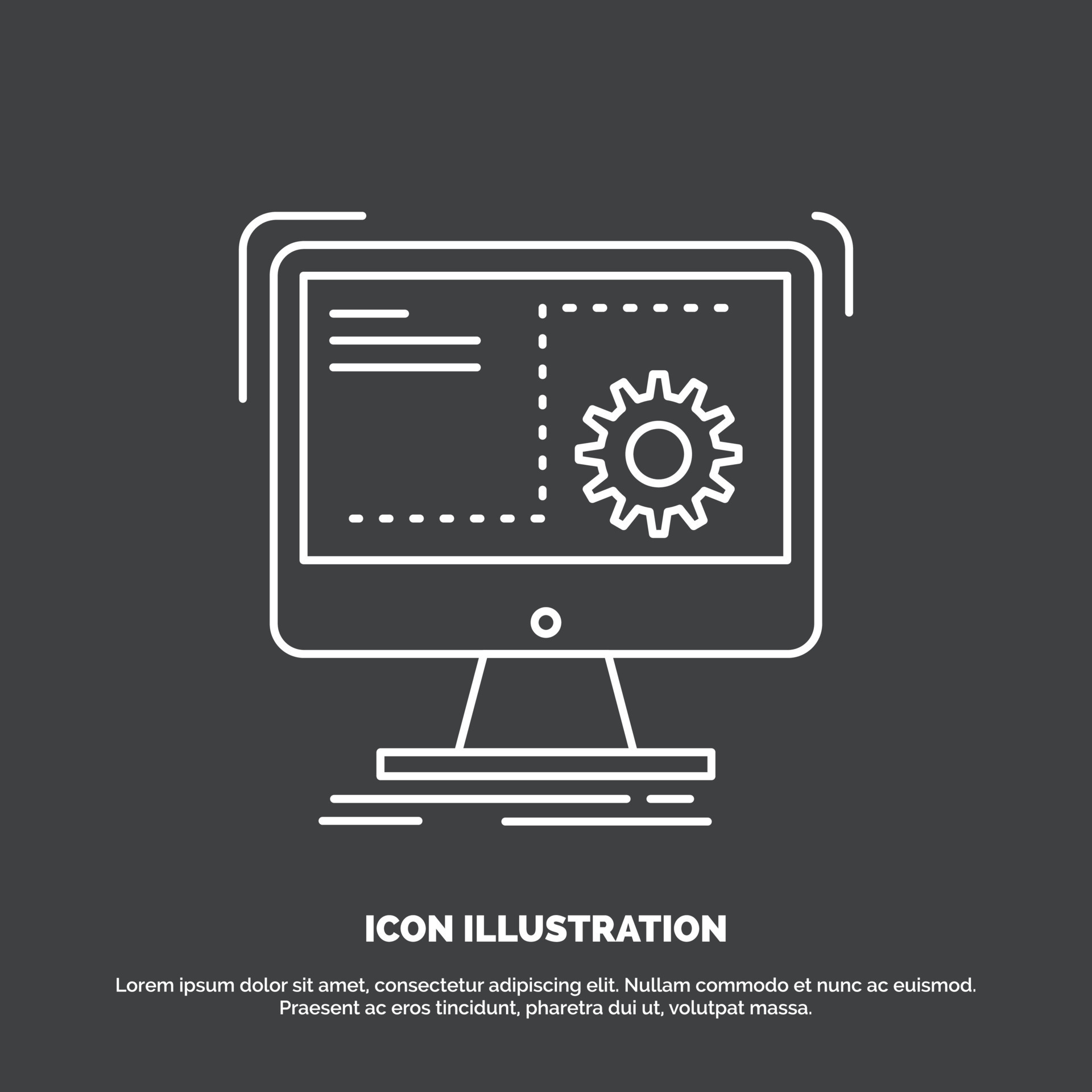 Command Computer Function Process Progress Icon Line Vector Symbol For Ui And Ux Website