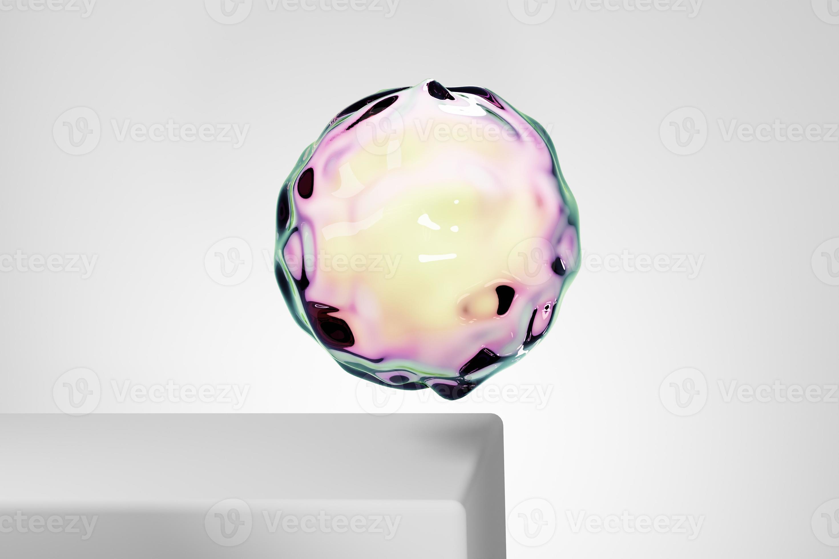 figura de cristal abstracta retorcida de forma redonda. escultura holográfica clara en formas ...