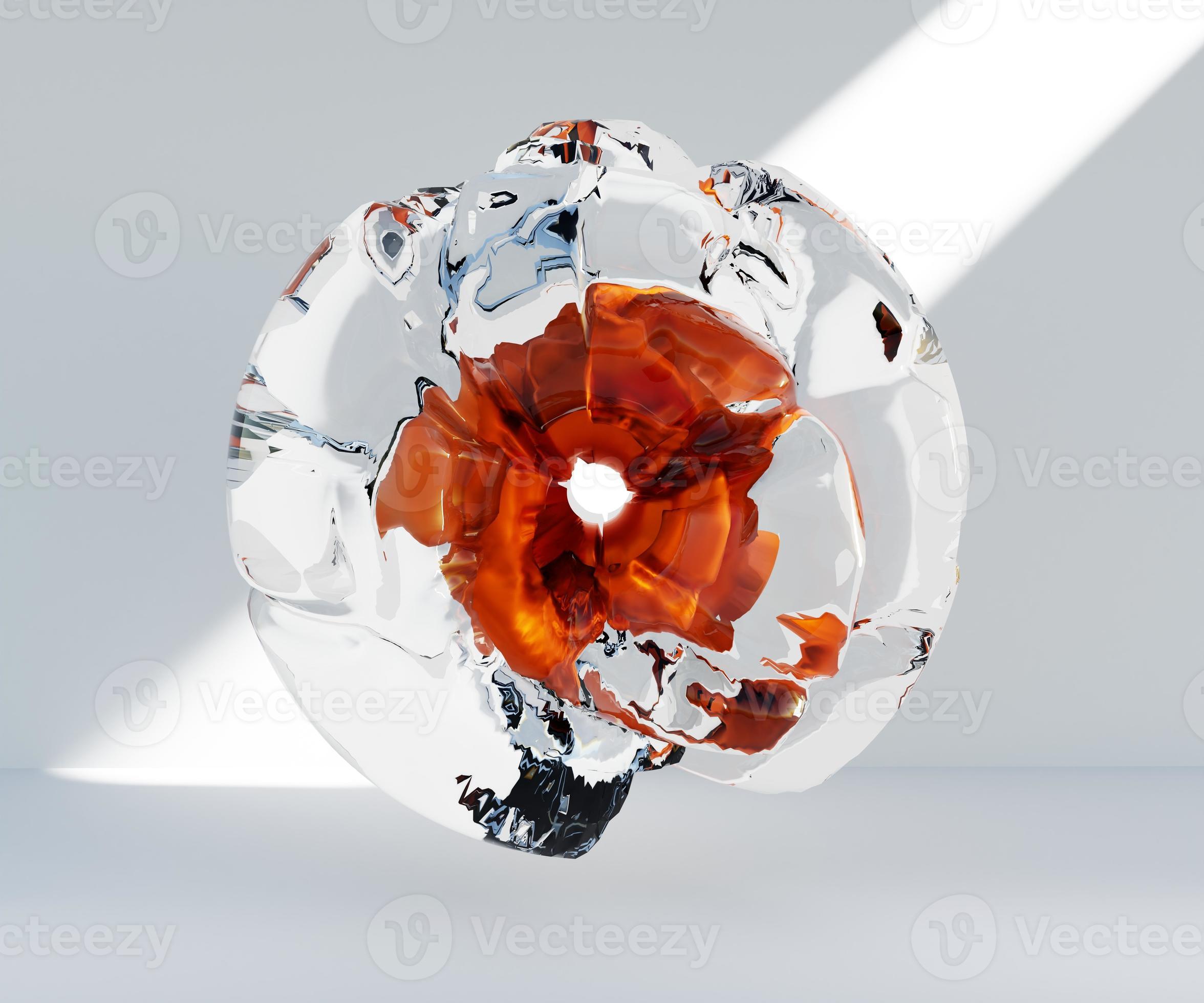 3d Render Abstract Geometric Torus Shape Cracked Surface With Hole Split Object Isolated On