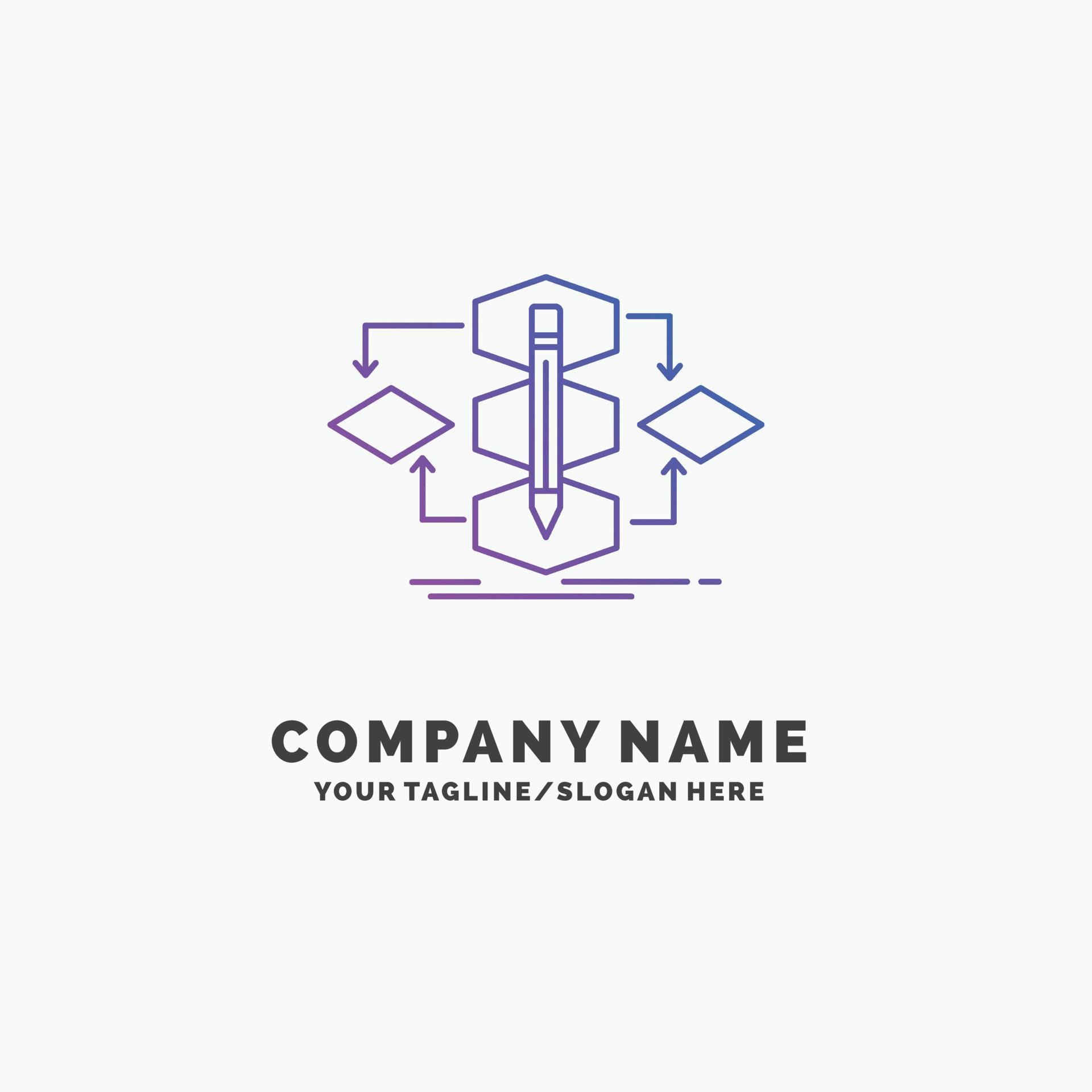 Algorithm. design. method. model. process Purple Business Logo Template ...