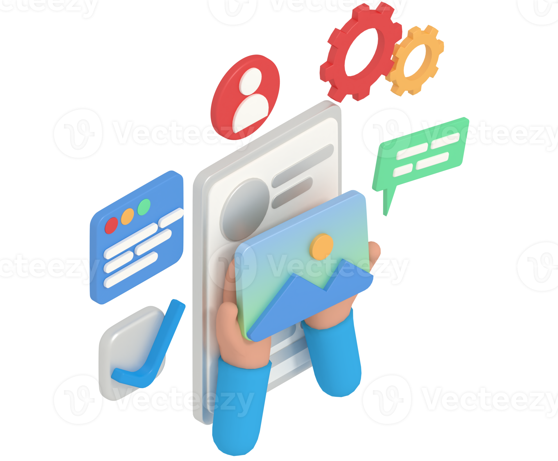 3d illustration of add image on ui design view 12794013 PNG