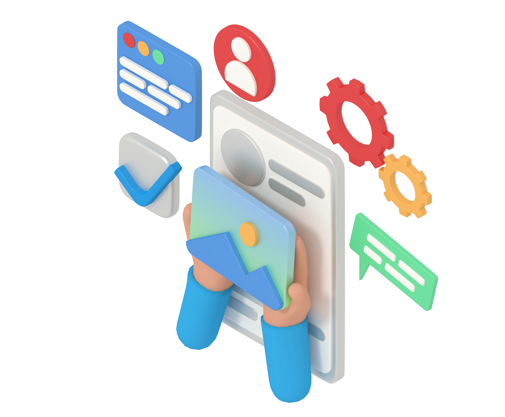 3d illustration of add image on ui design view 12794044 PNG