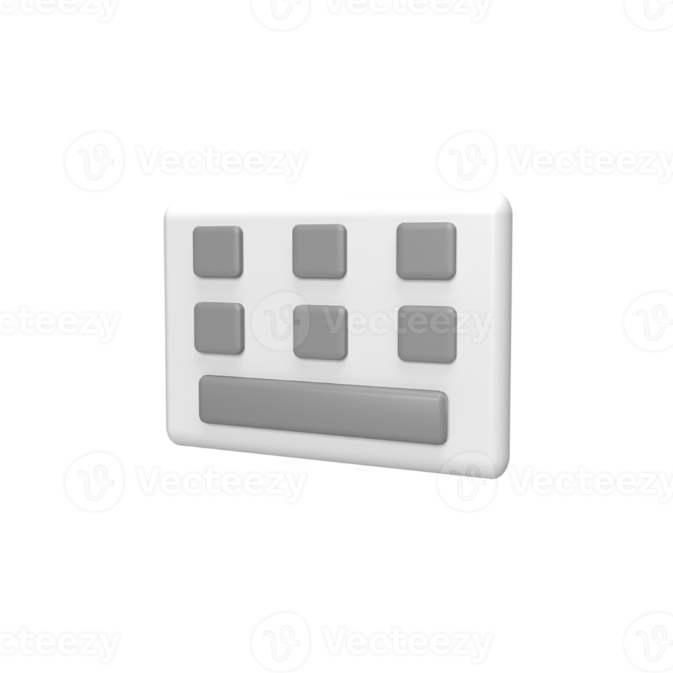 3d Keyboard Rendered Object Illustration 12794307 Png