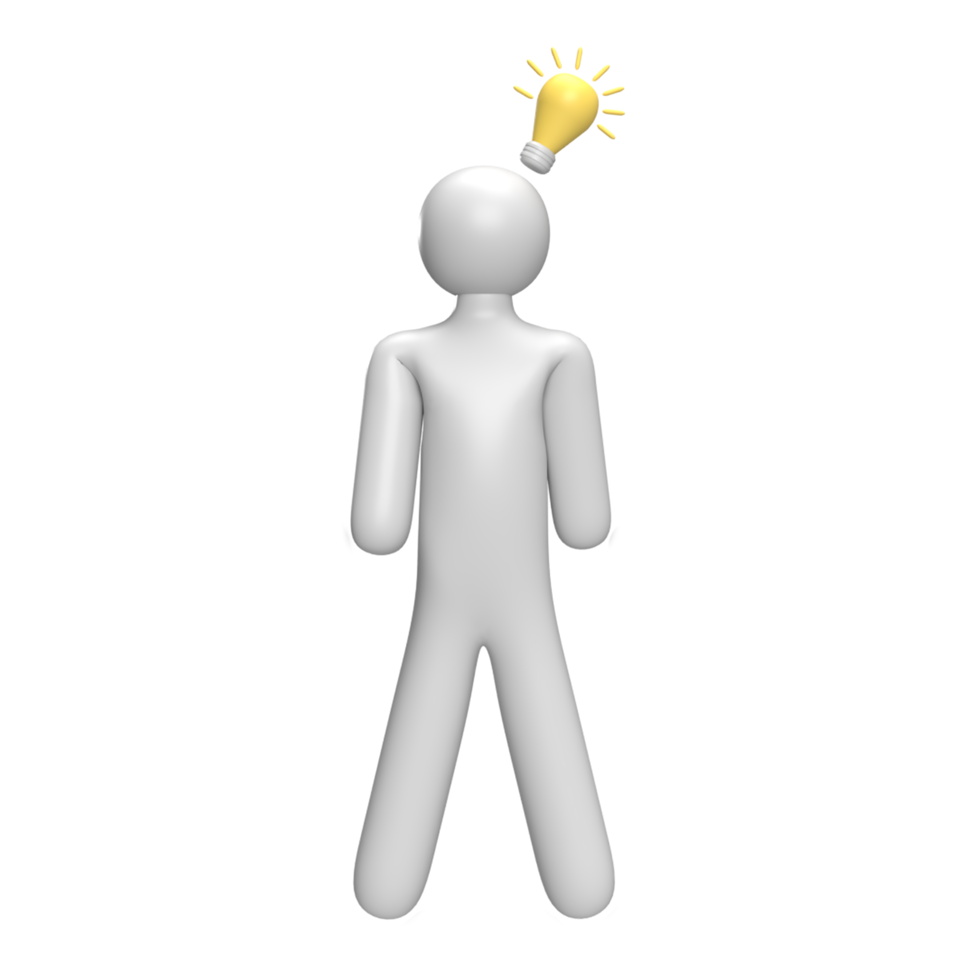 3d People Character With Lamp Idea Rendered Object Illustration 12794555 Png