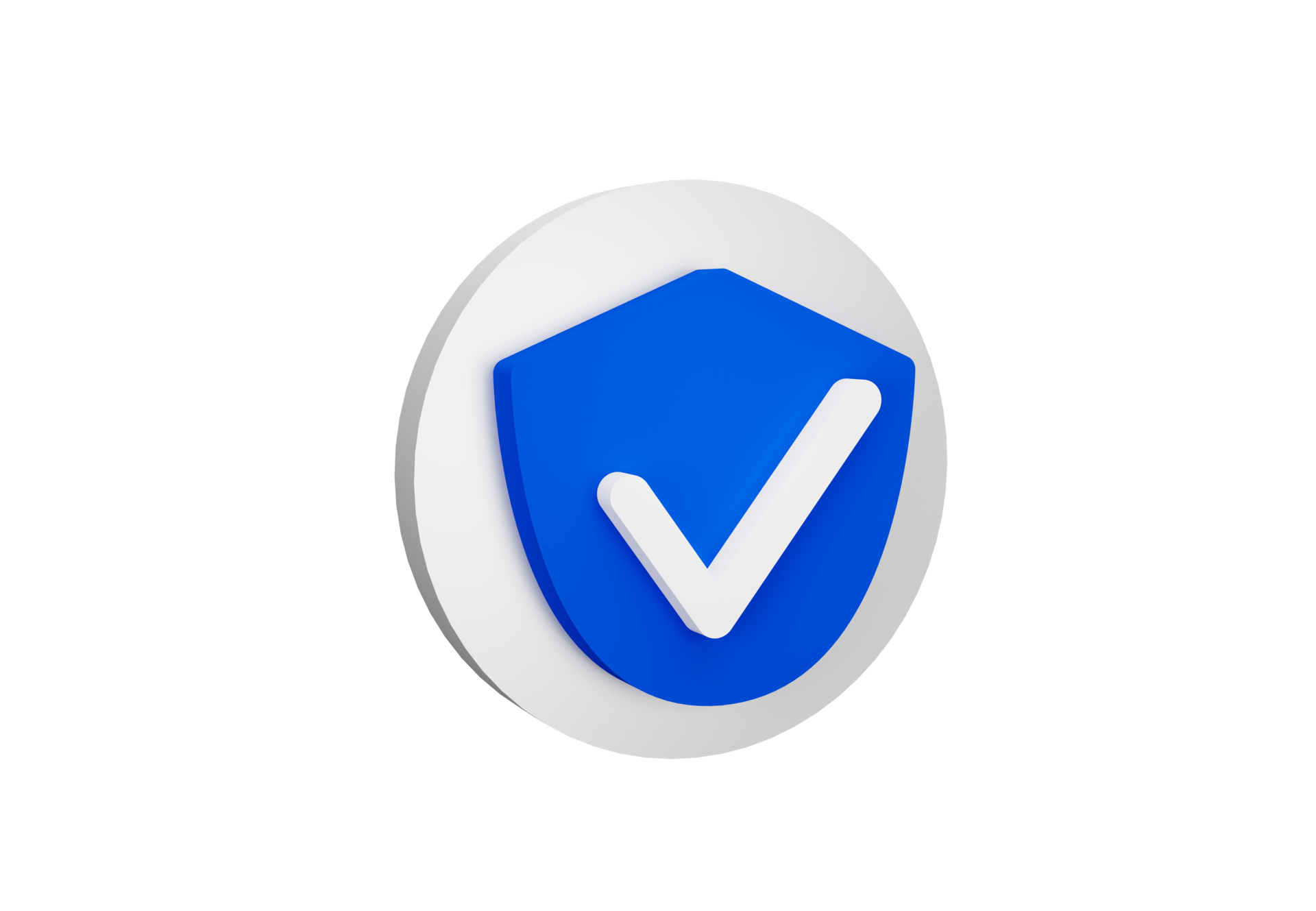 Blue Safety Shield Check Mark Icon 3d Security Check Symbol Network Protection Concept Png