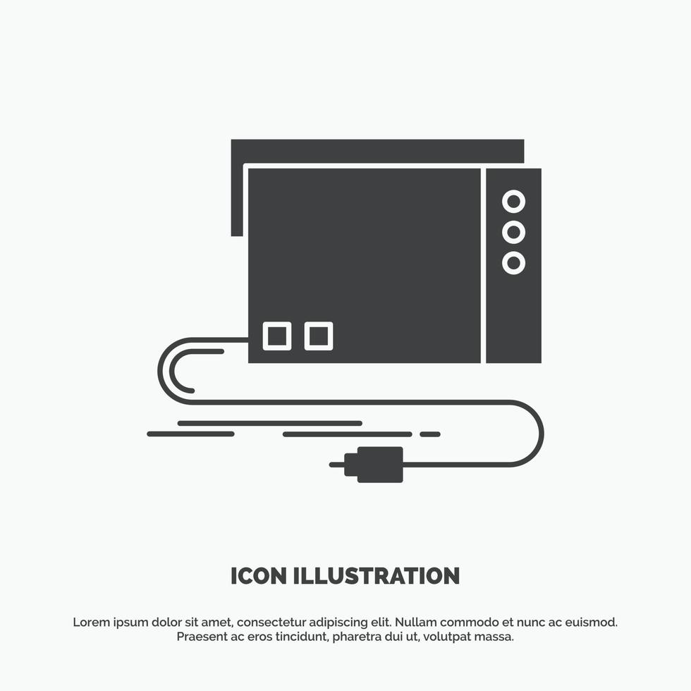 audio. card. external. interface. sound Icon. glyph vector gray symbol for UI and UX. website or ...