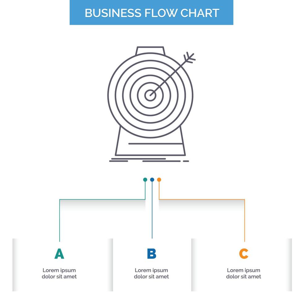 Aim, focus, goal, target, targeting Business Flow Chart Design with 3 ...