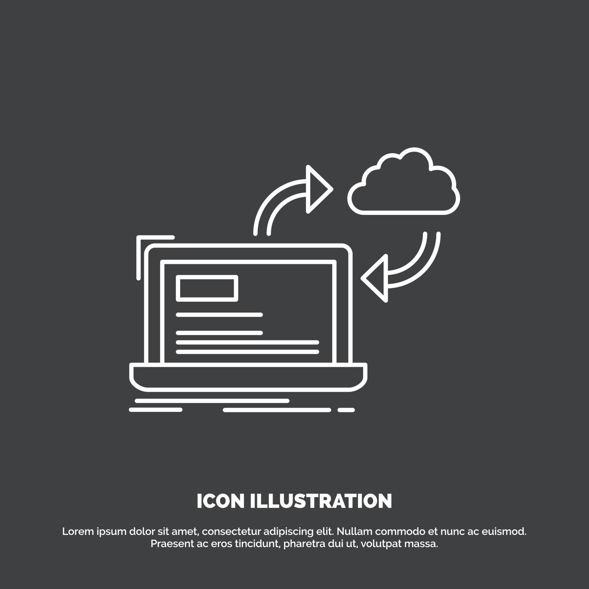 Sync Processing Data Dashboard Arrows Icon Line Vector Symbol For