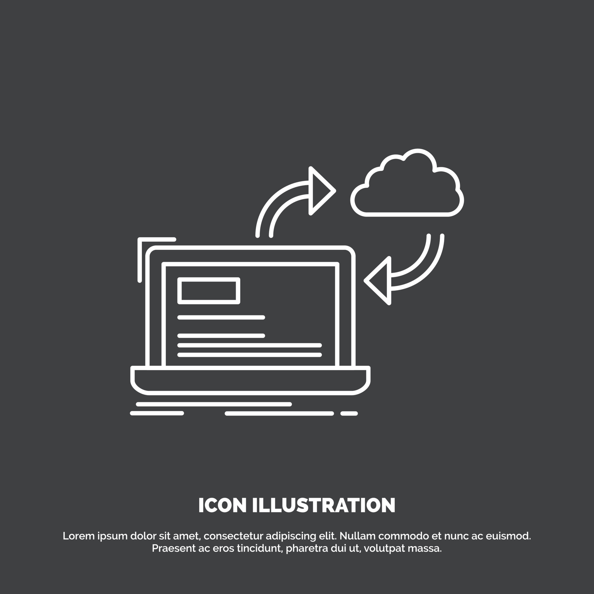 Sync Processing Data Dashboard Arrows Icon Line Vector Symbol For