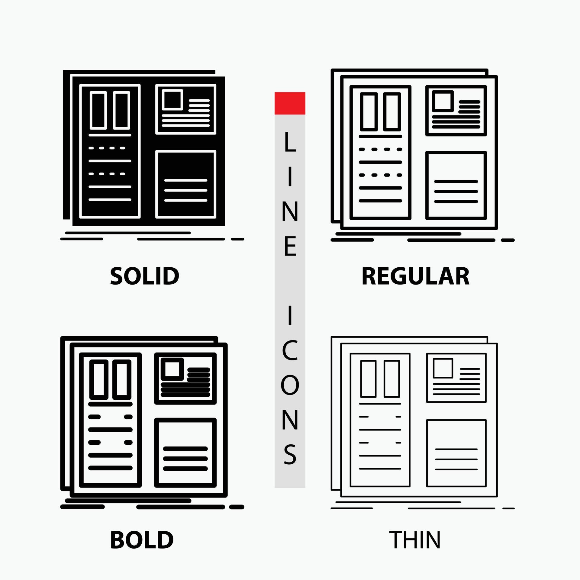 Design Grid Interface Layout Ui Icon In Thin Regular Bold Line