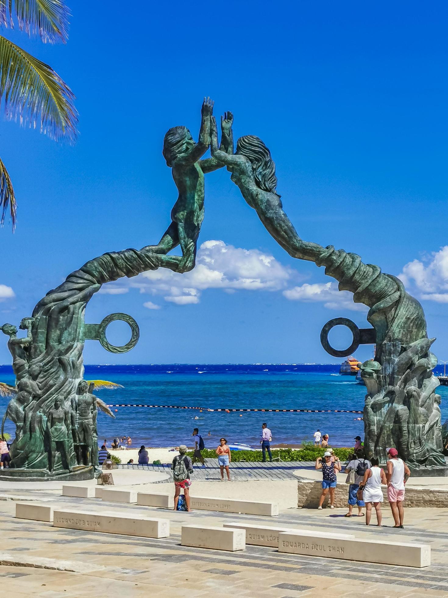 Playa del Carmen Quintana Roo Mexico 2022 Portal Maya in the Fundadores park Playa del Carmen ...