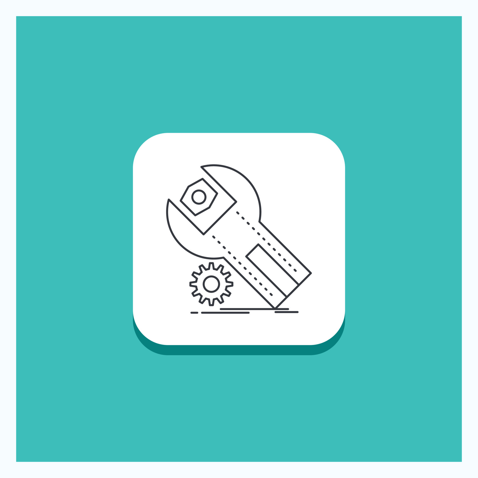 Round Button For Settings App Installation Maintenance Service Line