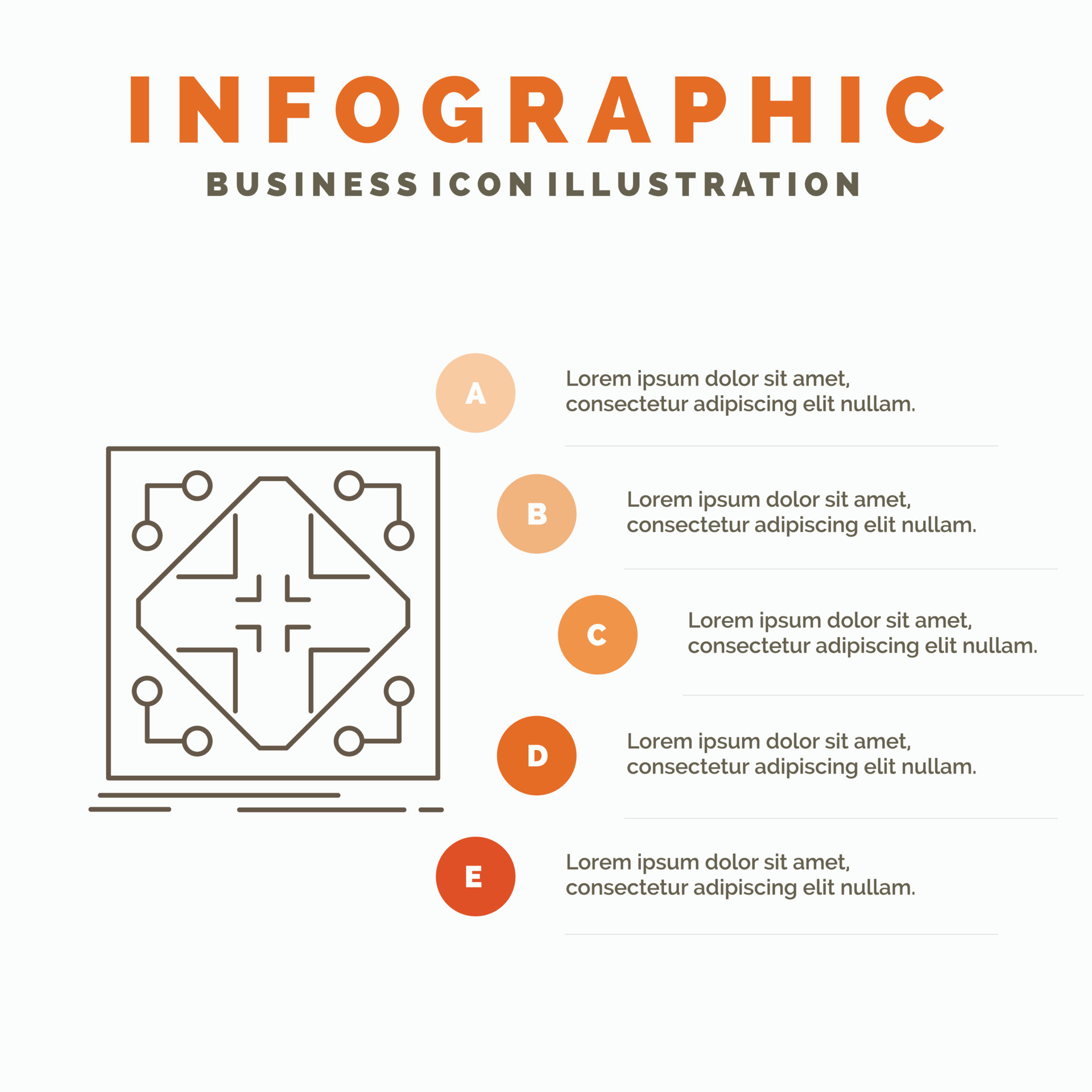 Data Infrastructure Network Matrix Grid Infographics Template For