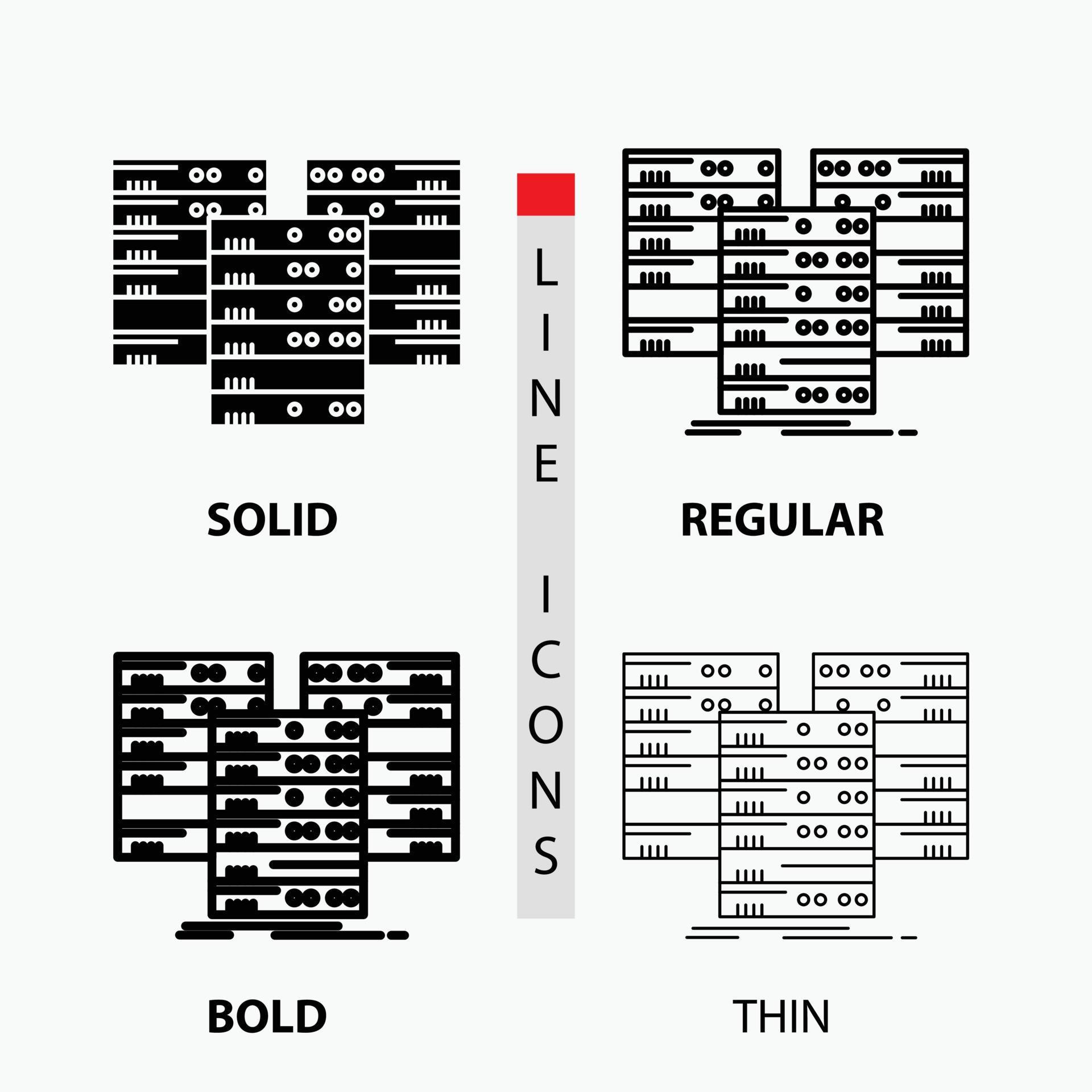 Center. centre. data. database. server Icon in Thin. Regular. Bold Line ...