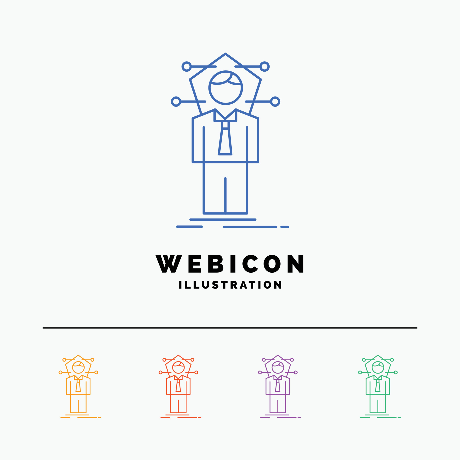 Business Connection Human Network Solution 5 Color Line Web Icon