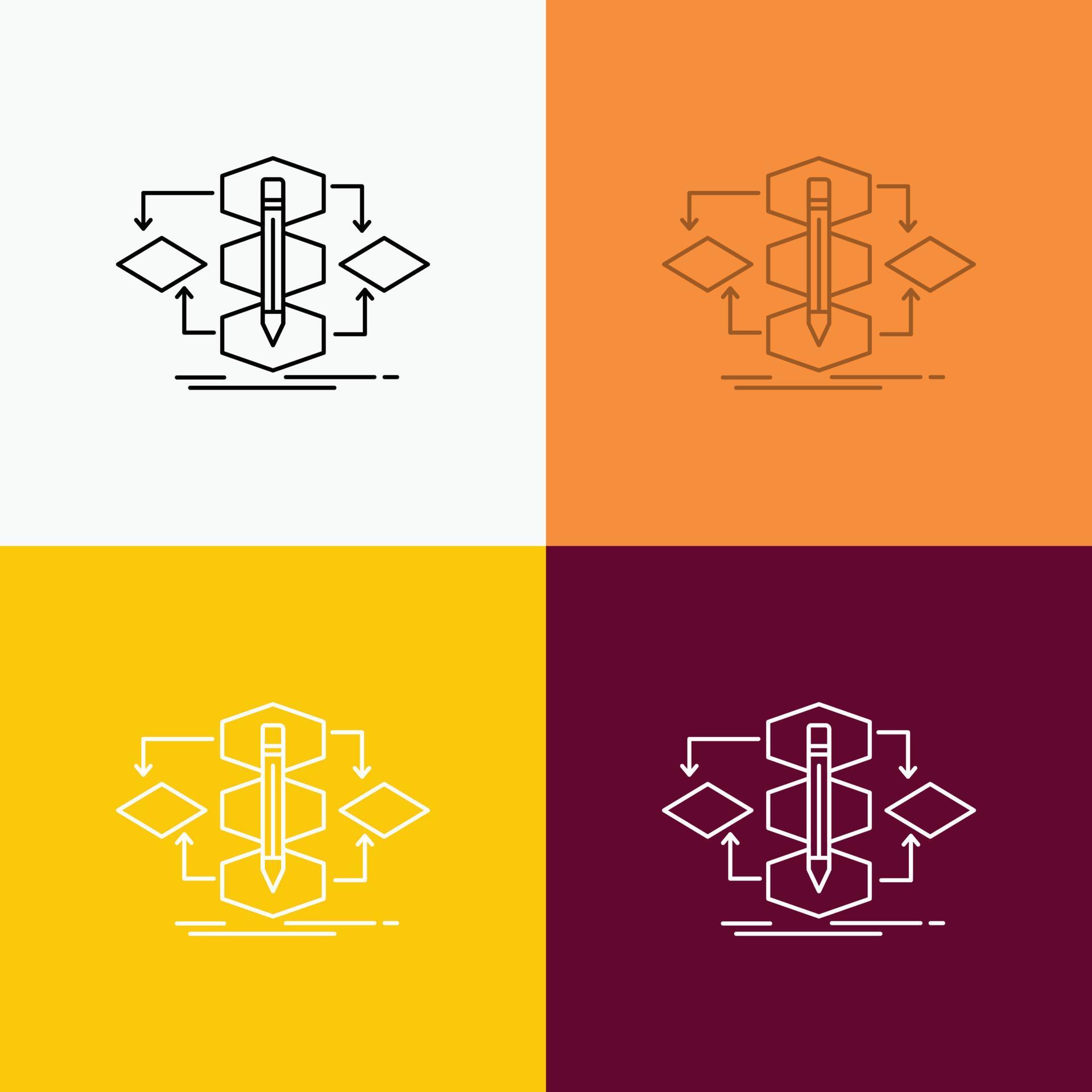 Algorithm Design Method Model Process Icon Over Various Background