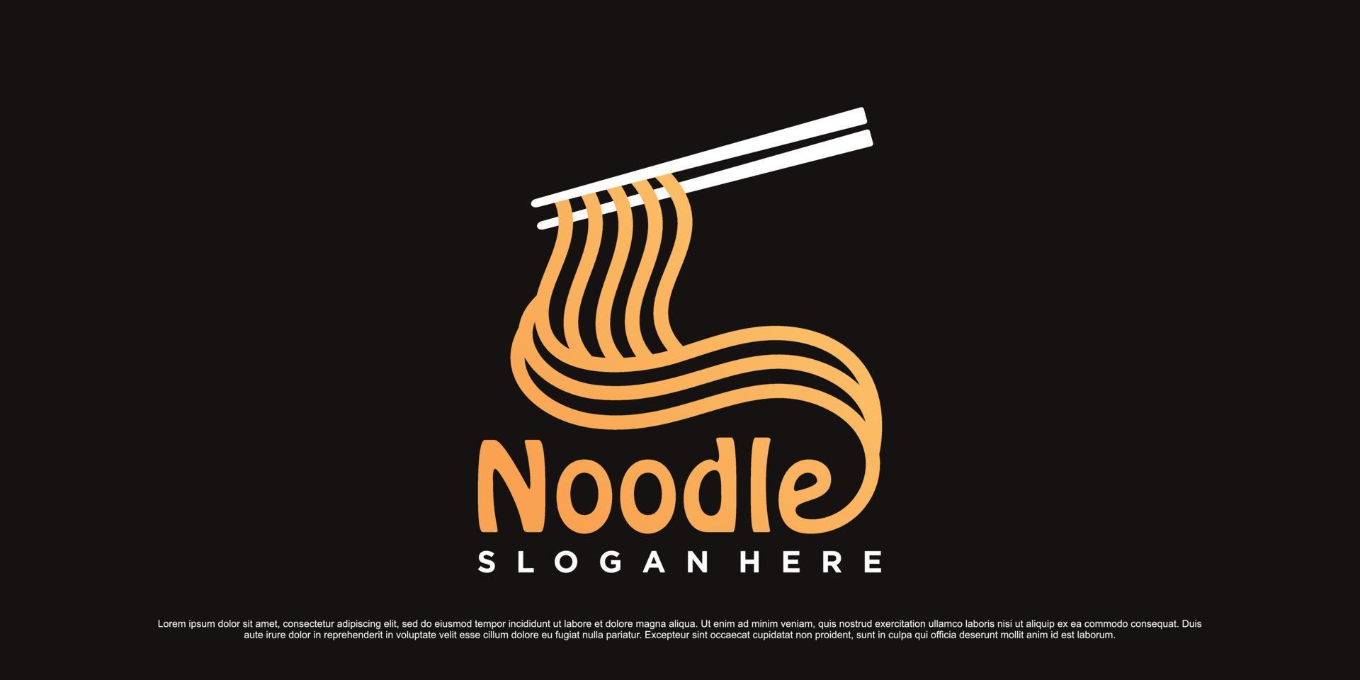 Noodles Logo Design Template For Noodle Resto With Creative Modern Concept 12797655 Vector Art