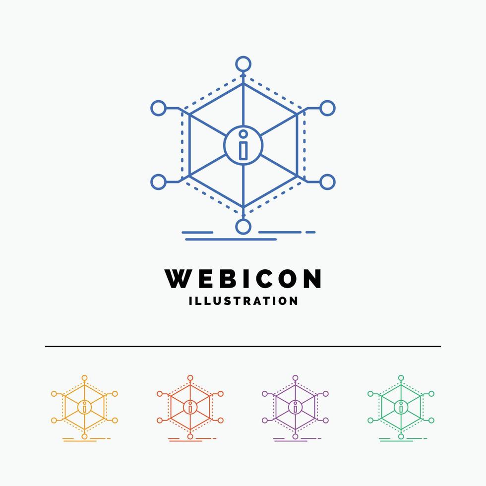 Data Help Info Information Resources 5 Color Line Web Icon Template Isolated On White