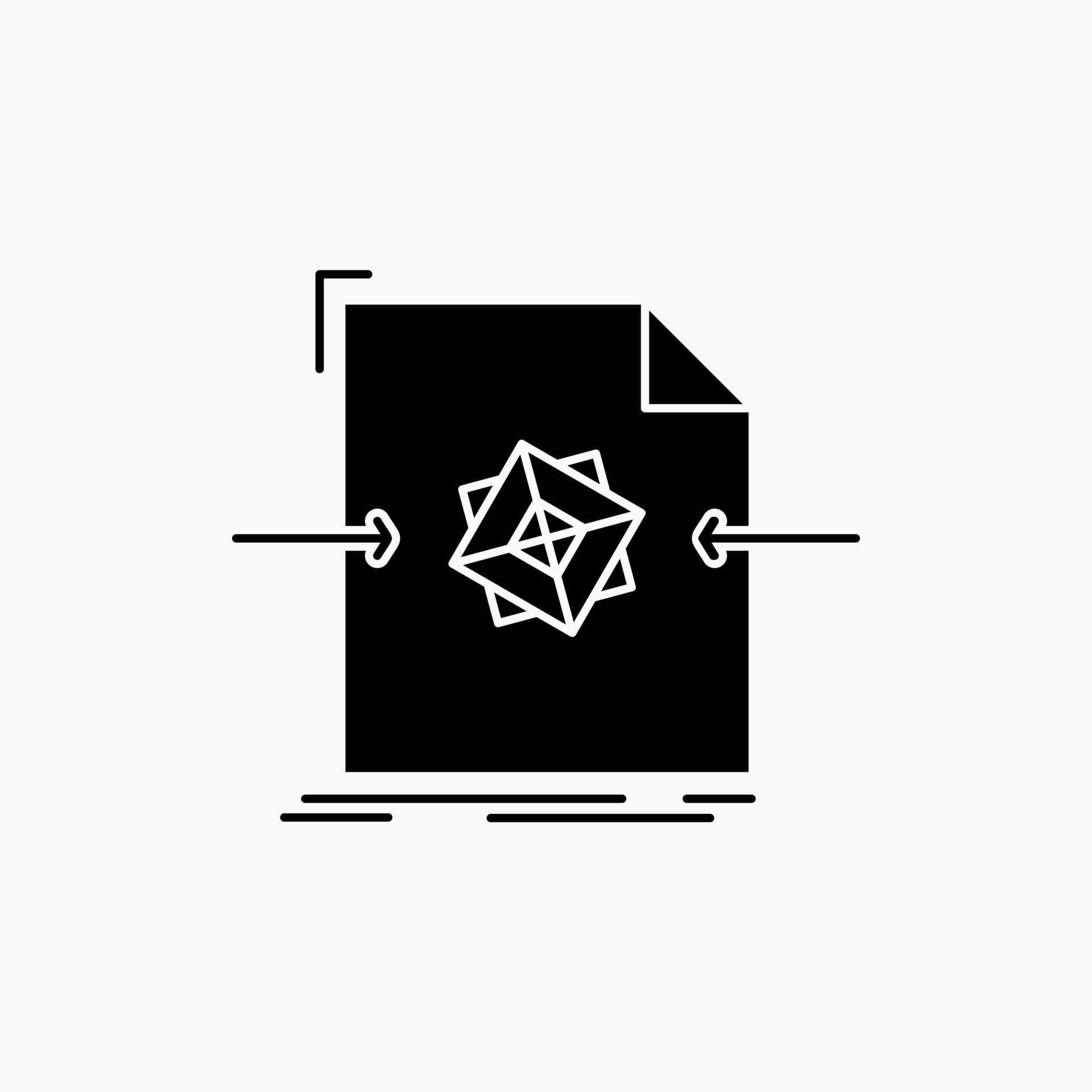 3d Document File Object Processing Glyph Icon Vector Isolated Illustration 12798236 Vector