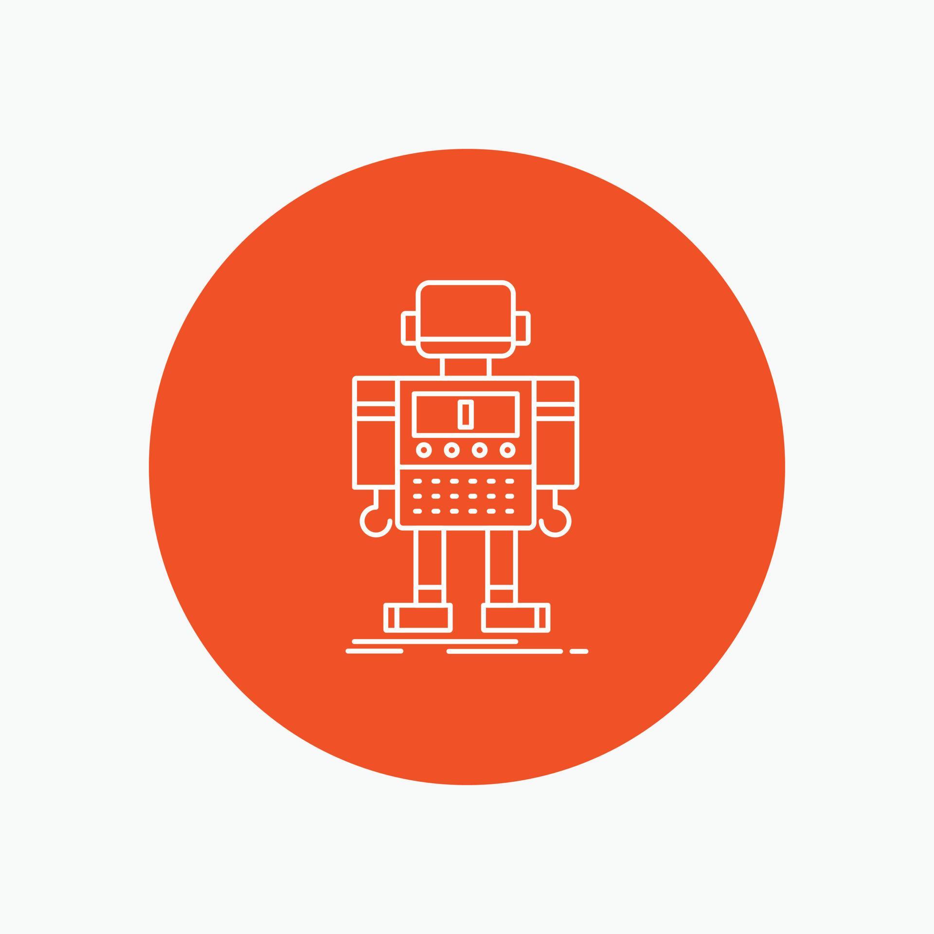 autonomous, machine, robot, robotic, technology White Line Icon in ...