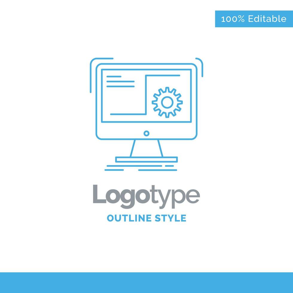 Blue Logo design for Command, computer, function, process, progress. Business Concept Brand Name ...