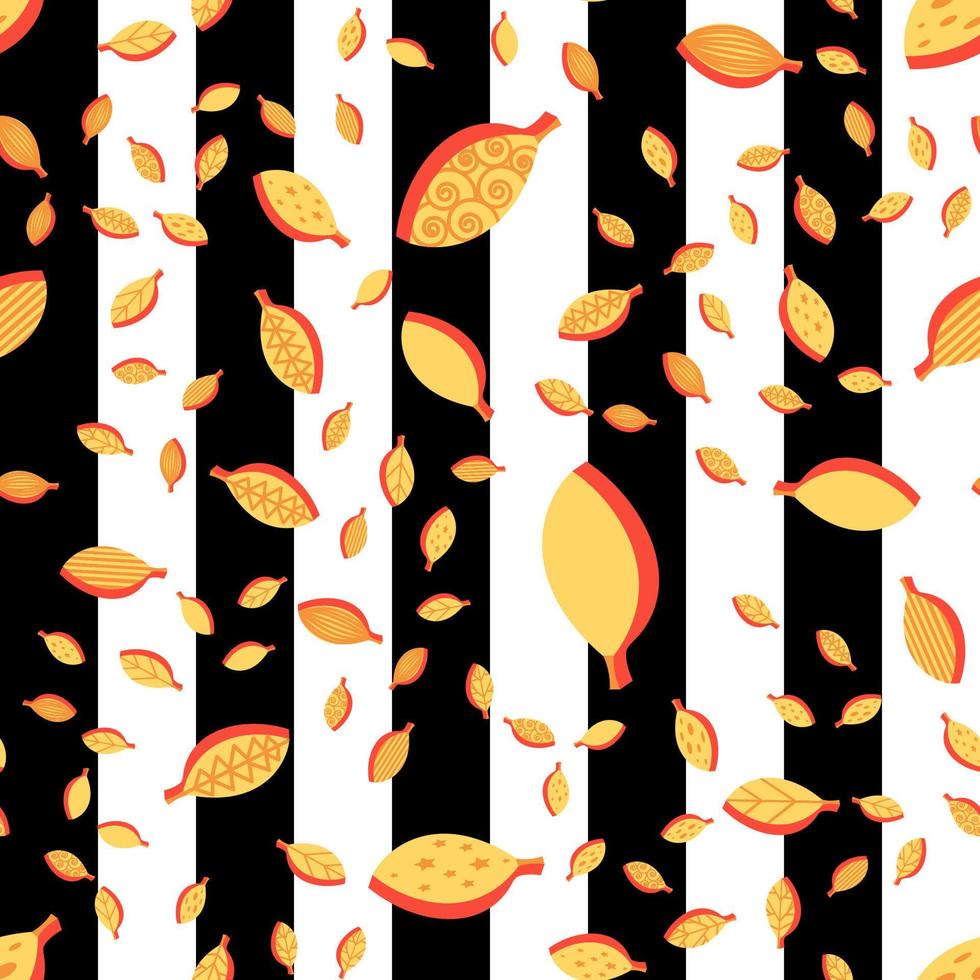 Orange ornte leaves color seamless vector pattern 12799340 Vector Art ...