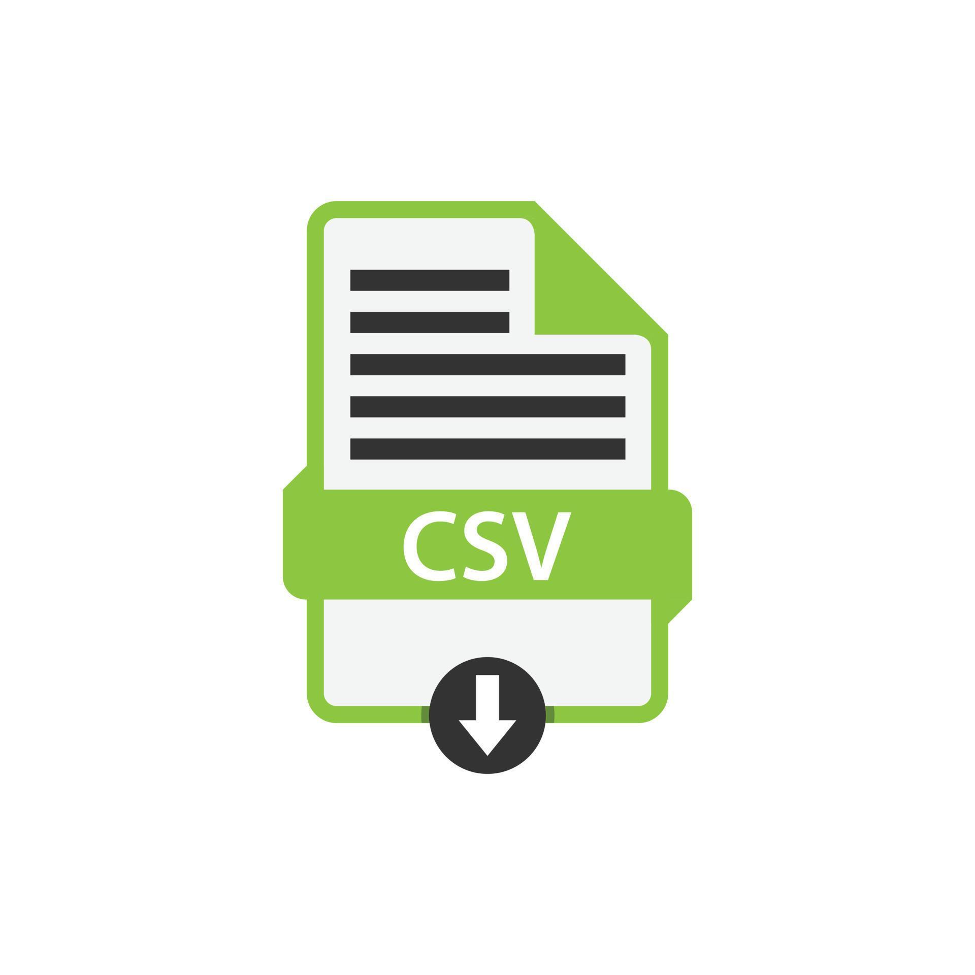CSV file icon flat design 12799872 Vector Art at Vecteezy