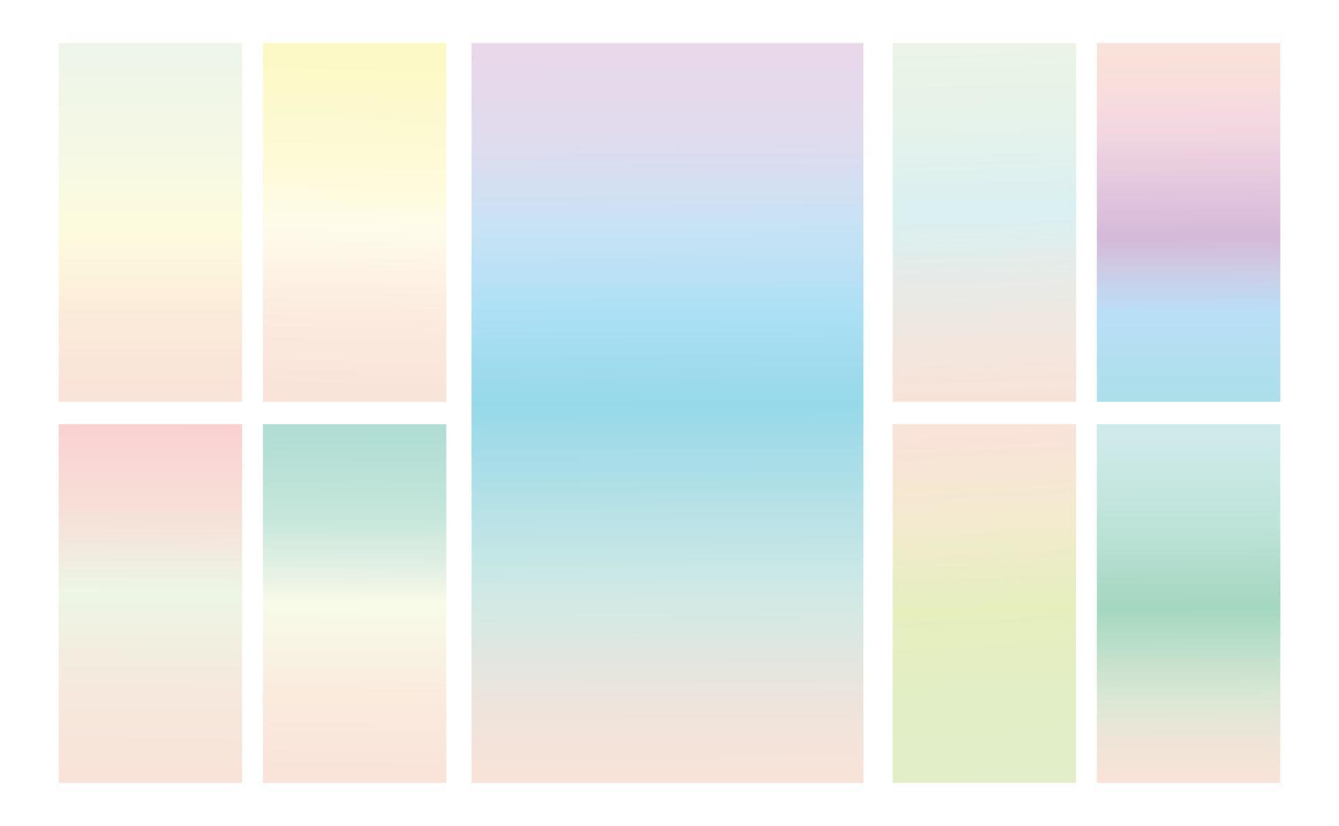 Set of multicolor Pastel gradient background. Soft pastel gradient ...