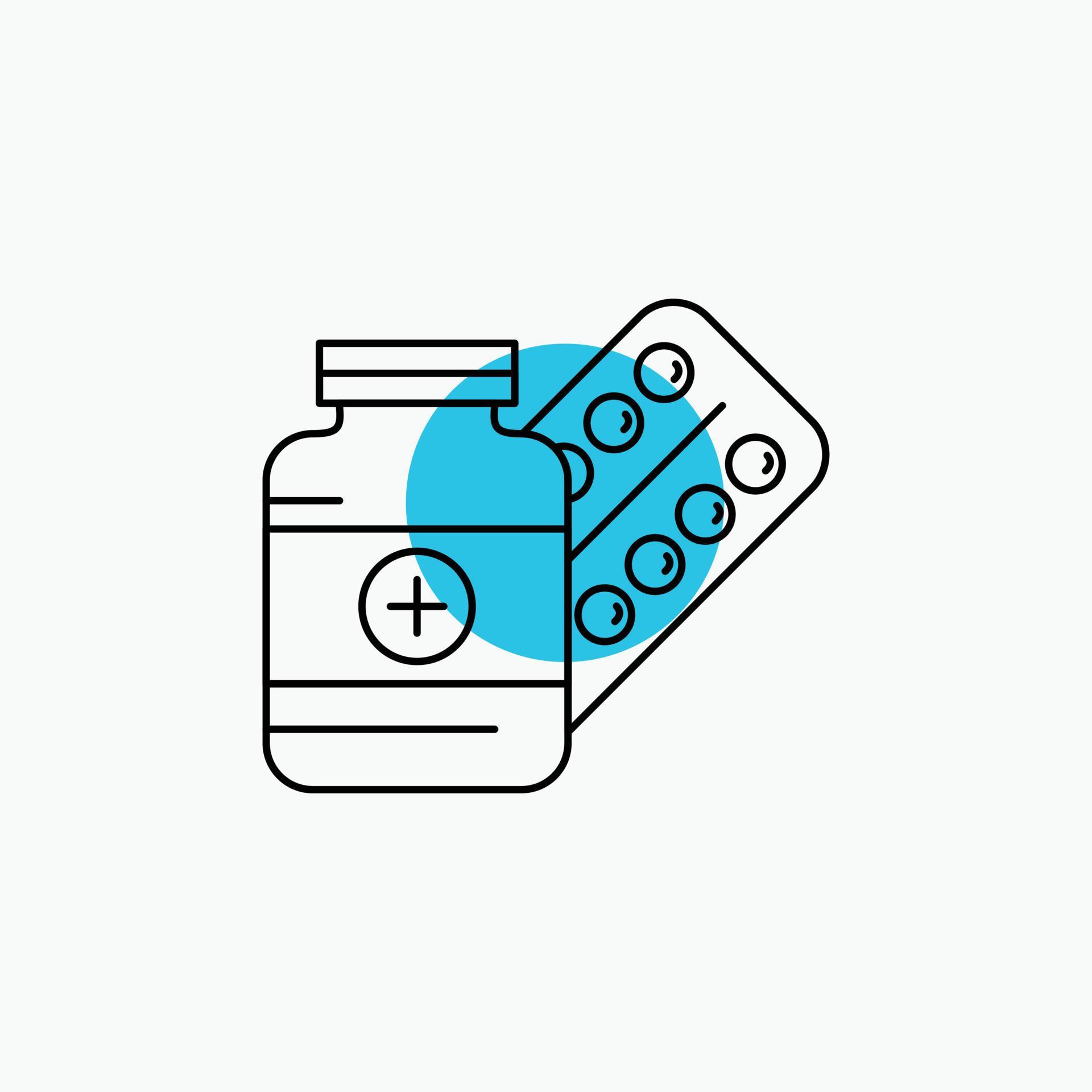 Medicine Pill Capsule Drugs Tablet Line Icon 12802351 Vector Art At