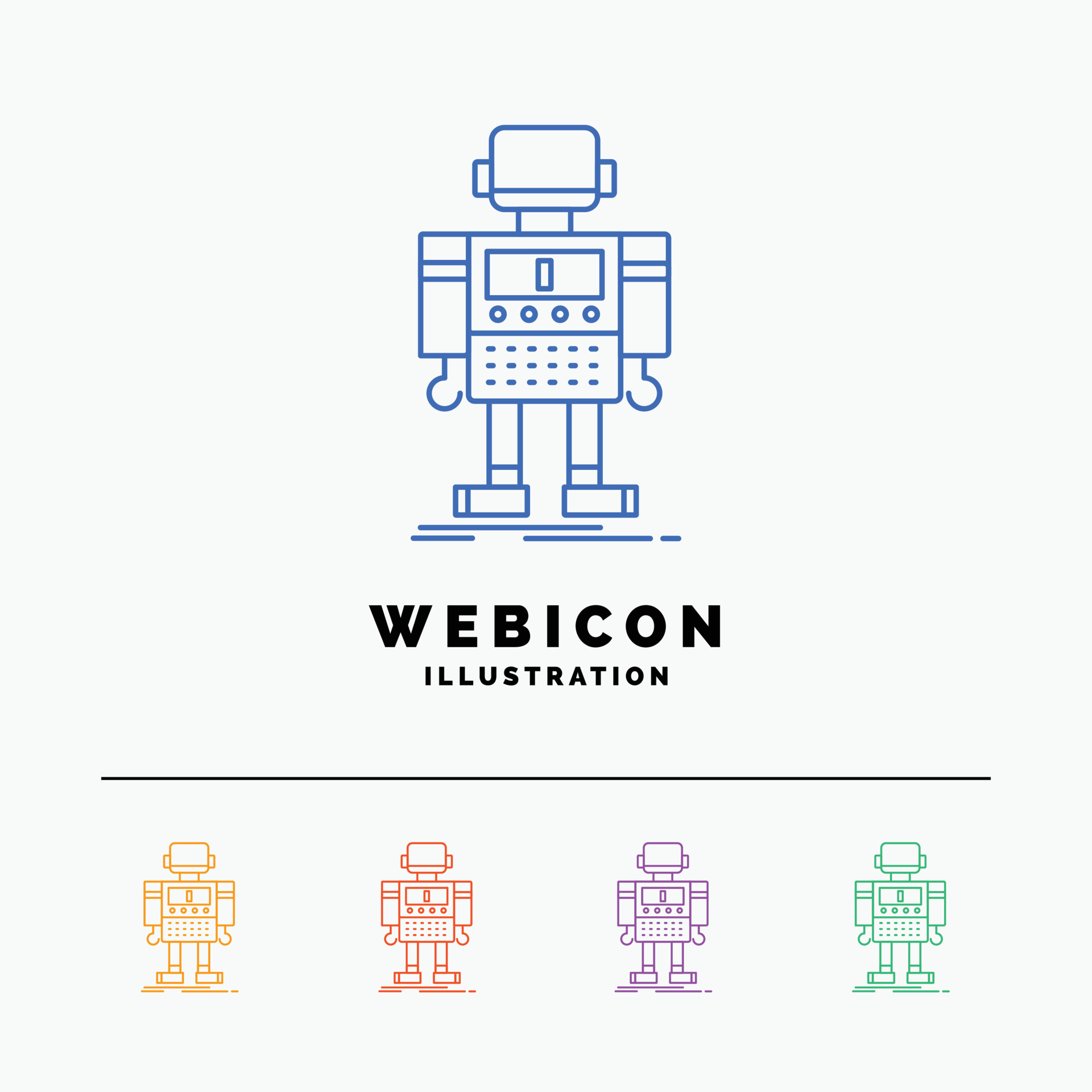 autonomous. machine. robot. robotic. technology 5 Color Line Web Icon ...