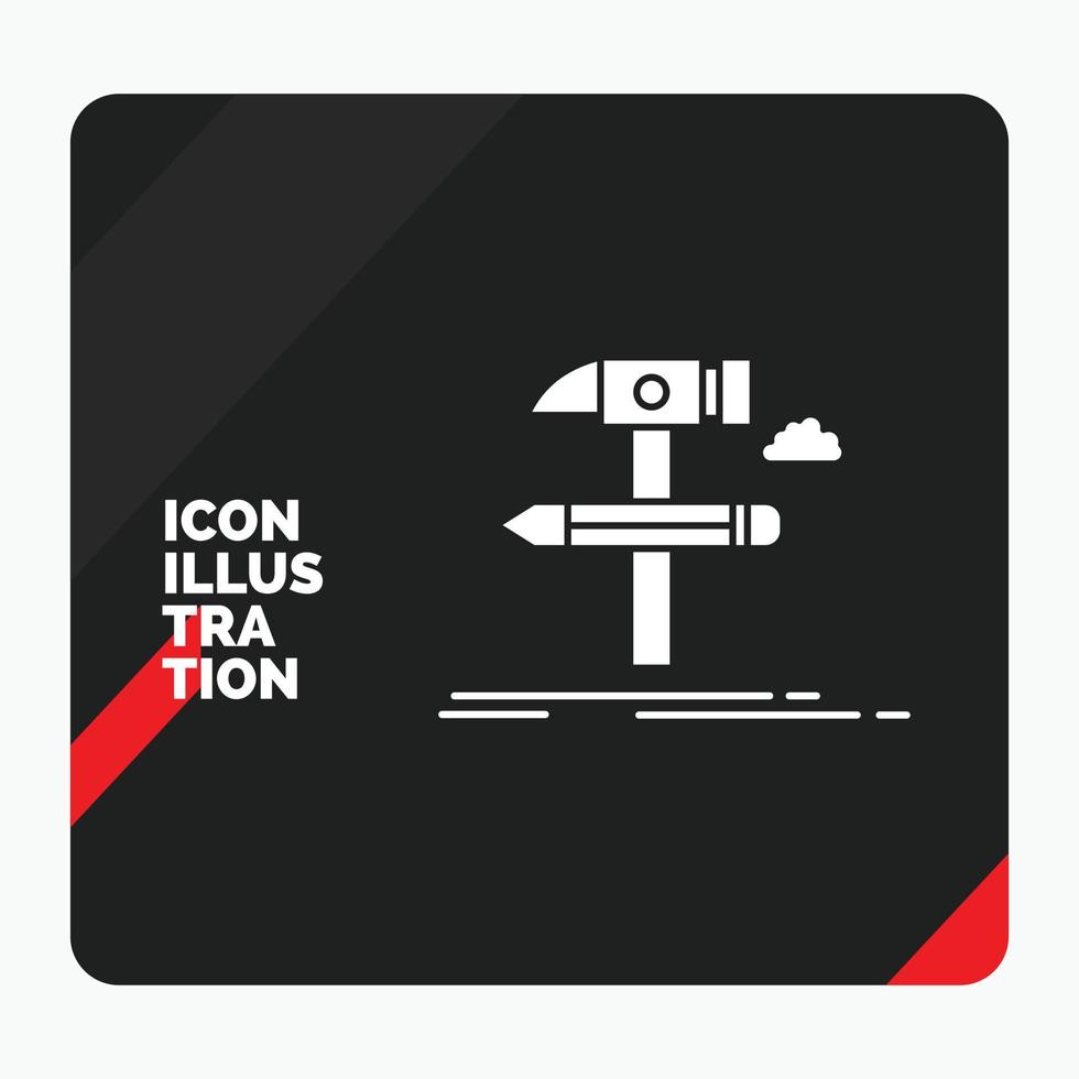 Red and Black Creative presentation Background for Build. design. develop. tool. tools Glyph ...