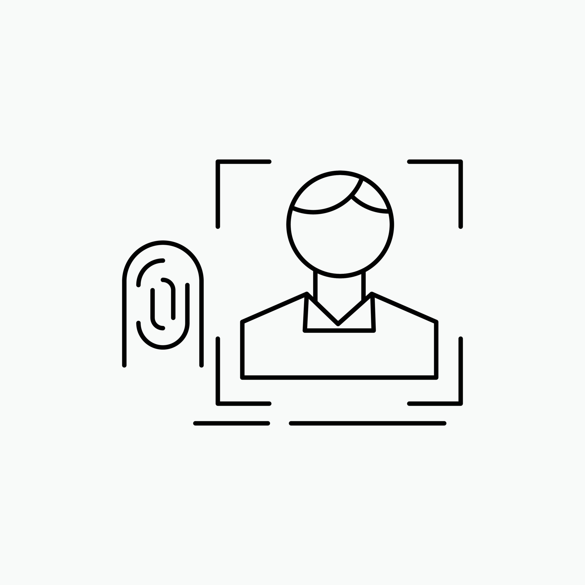 Finger Fingerprint Recognition Scan Scanning Line Icon Vector Isolated Illustration