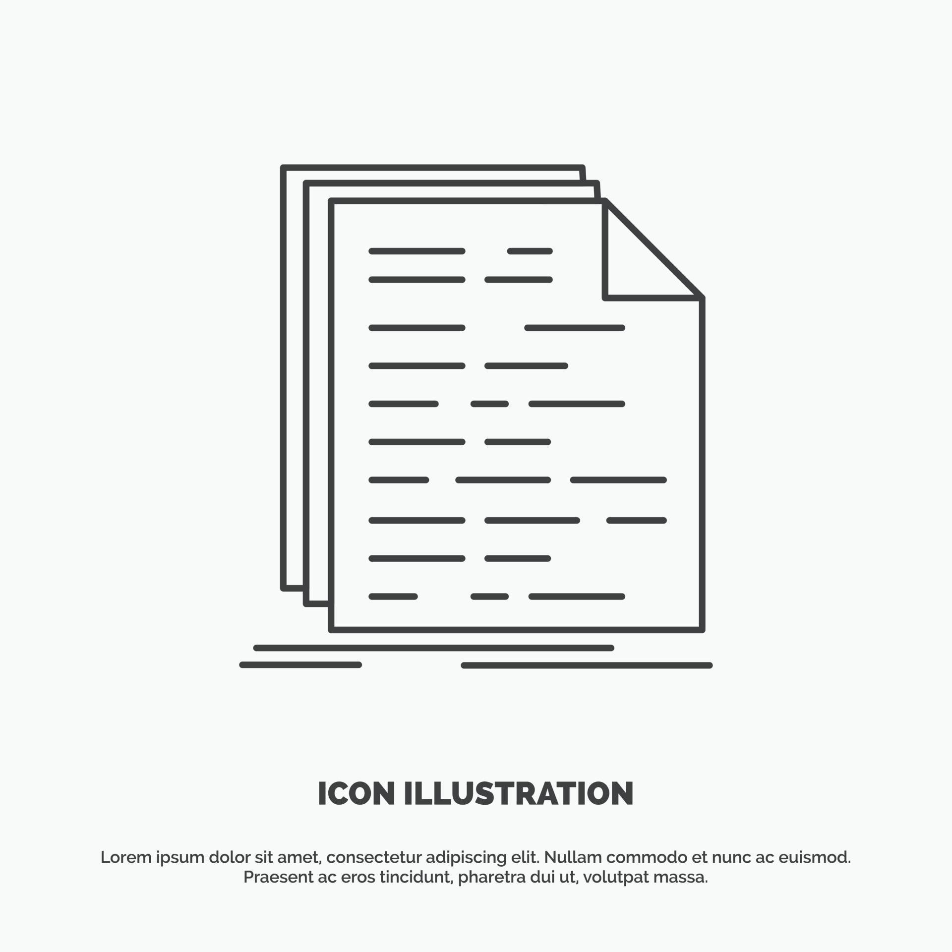 Code Coding Doc Programming Script Icon Line Vector Gray Symbol For Ui And Ux Website Or